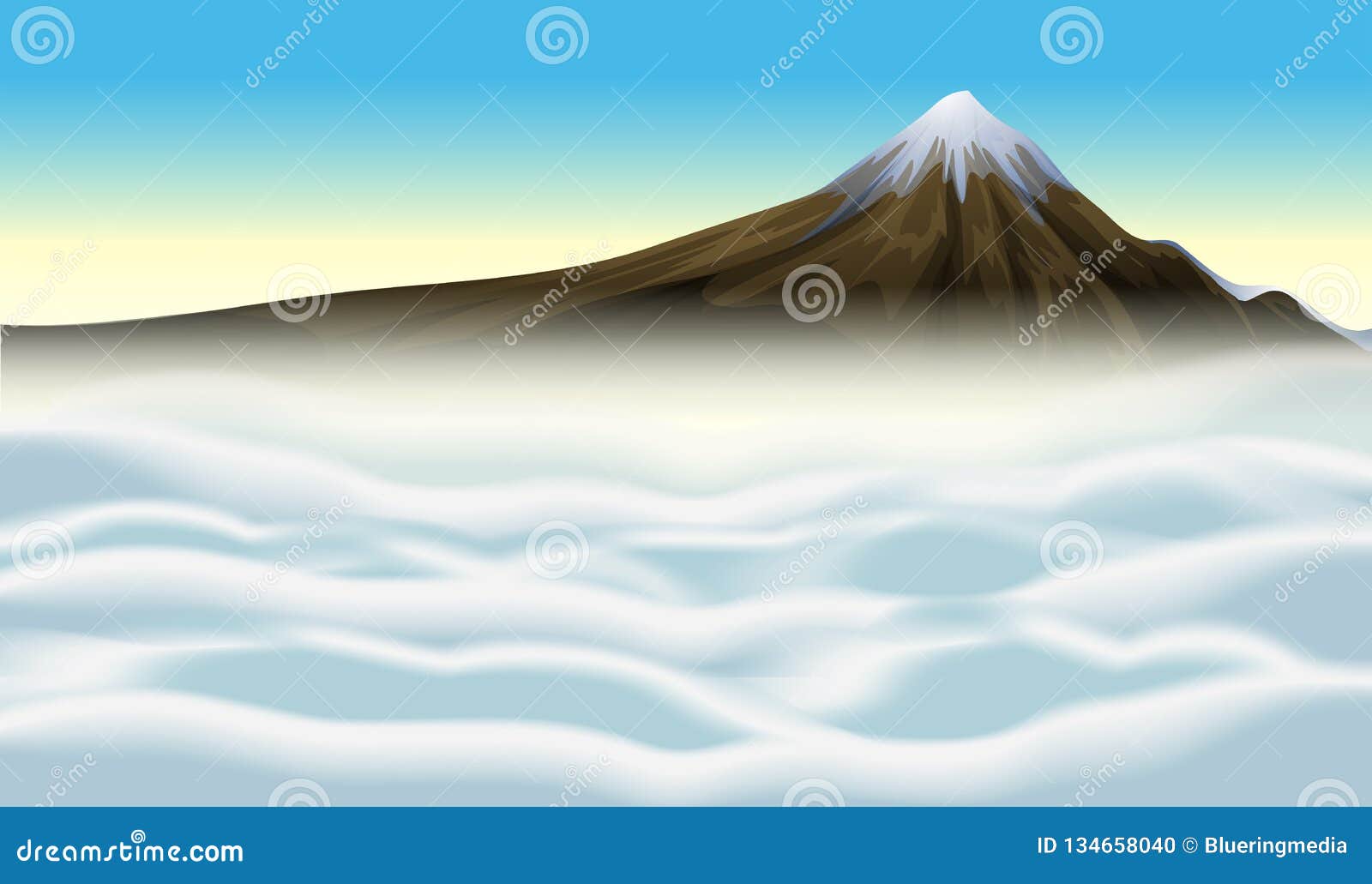 Nature mountain top view stock vector. Illustration of silhouette ...