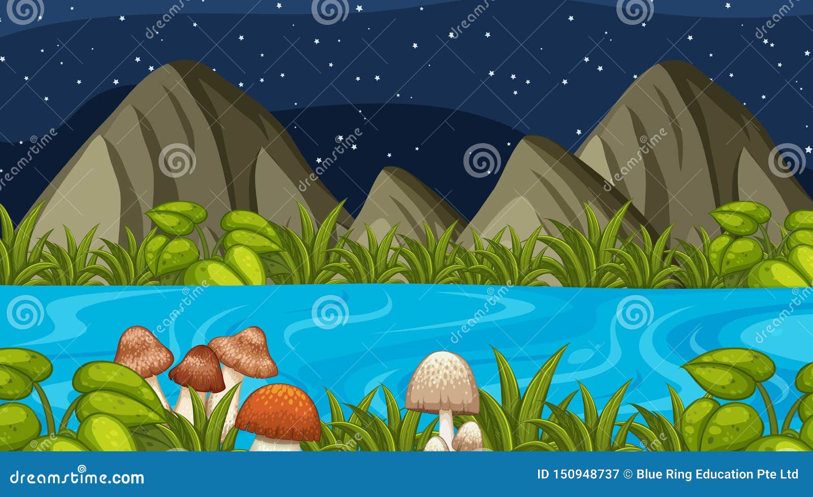 A nature night landscape stock vector. Illustration of design - 150948737