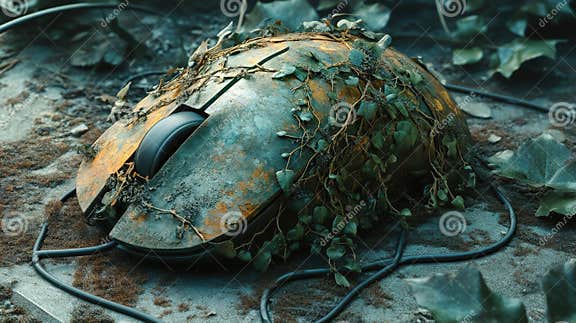 Nature Overtaking a Rustic Computer Mouse in Decay Stock Photo - Image ...