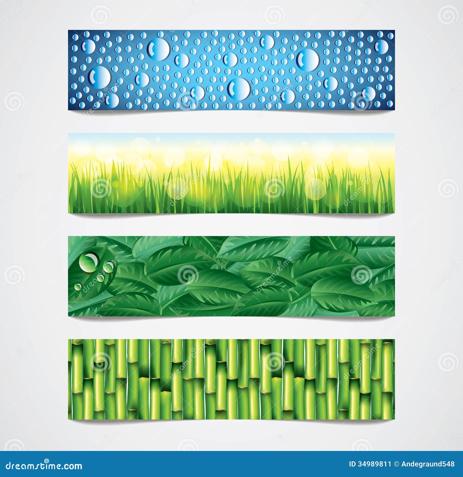 Nature Patterns Vector Banners Set Stock Vector - Illustration of ...