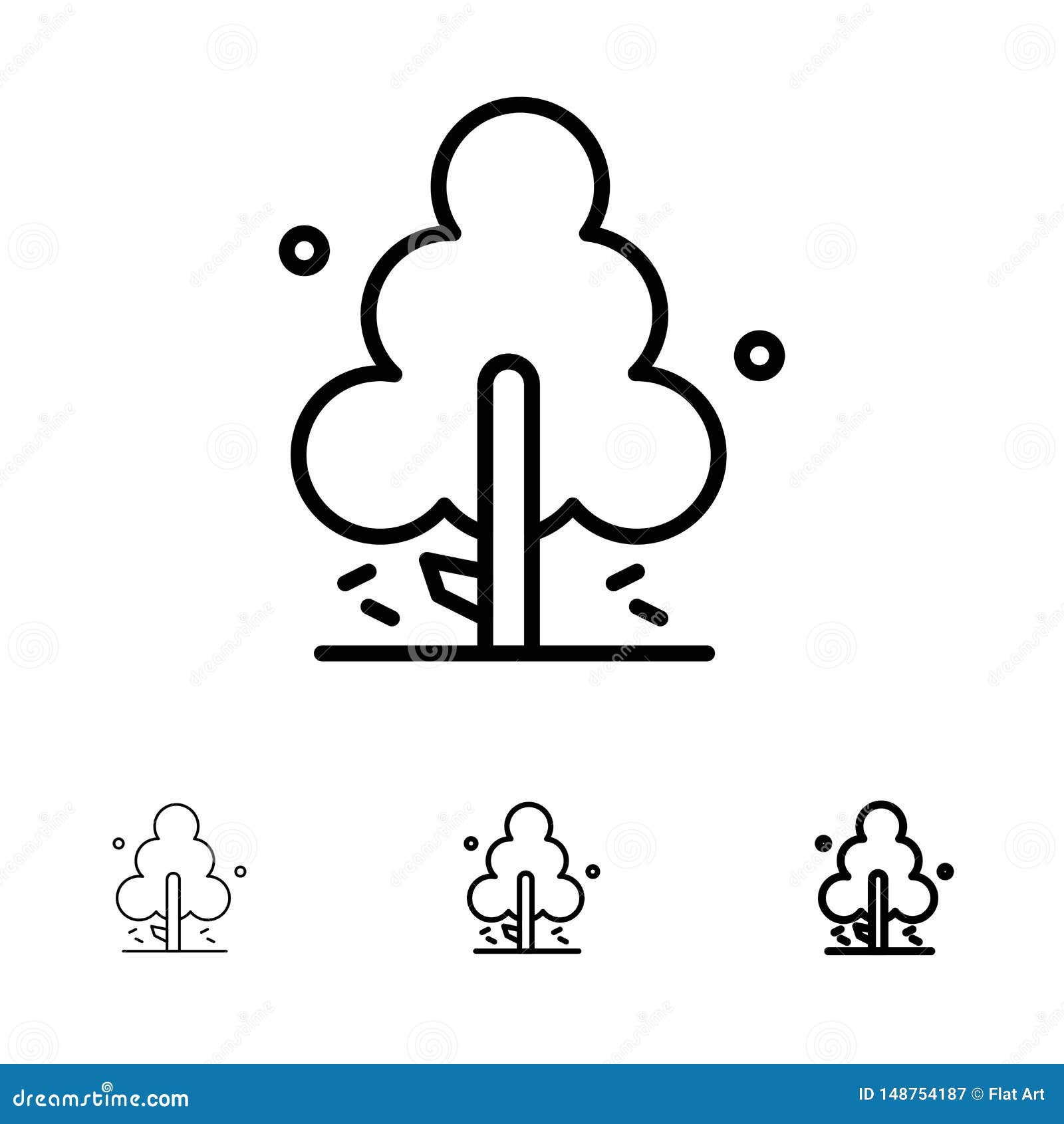 Nature, Pine, Spring, Tree Bold and Thin Black Line Icon Set Stock ...