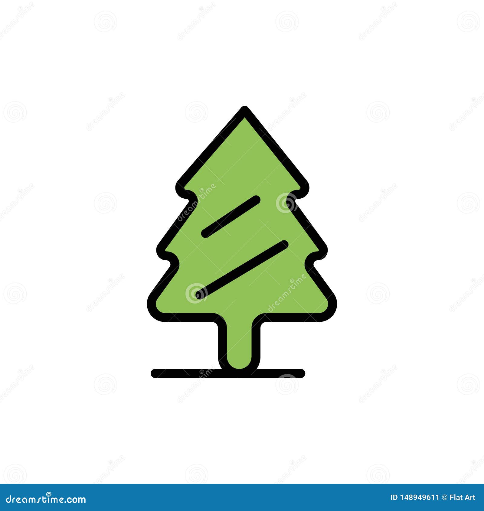 Nature, Pine, Spring, Tree Flat Color Icon. Vector Icon Banner Template ...