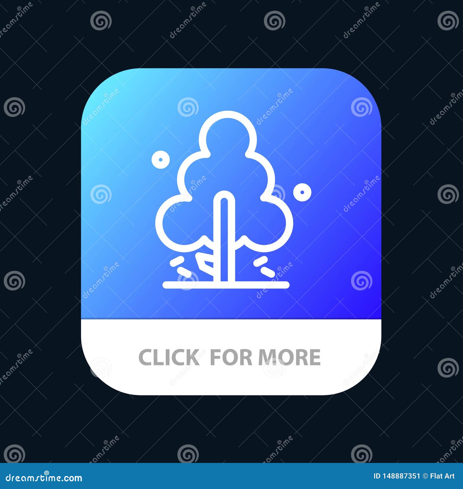 Nature, Pine, Spring, Tree Mobile App Button. Android and IOS Line ...