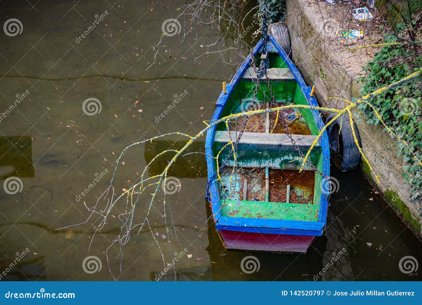 Rivera Del Rio with Spanish Vegetation Stock Image - Image of river ...
