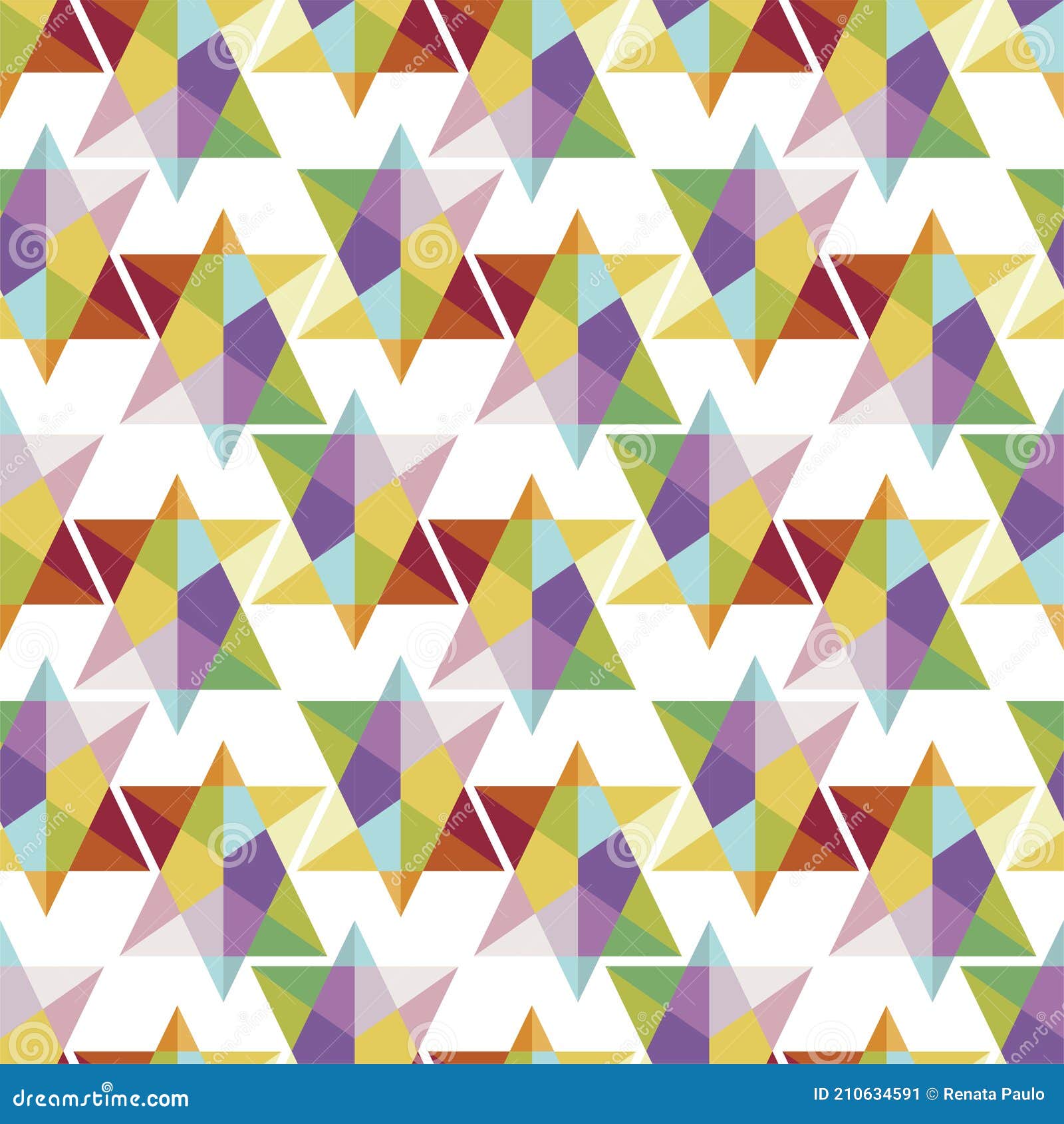 Nature Plus Geometry - Colorful 4 Geometric Seamless Patterns Stock ...