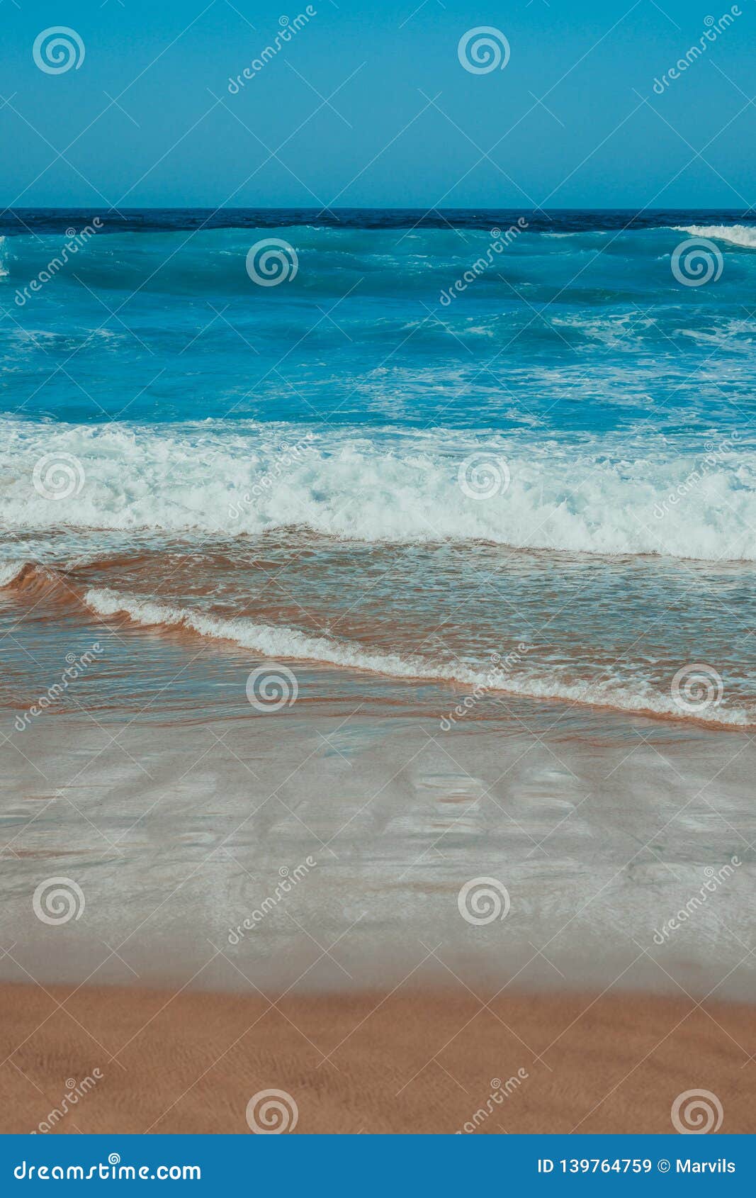 Nature Poster. Sand Beach and Ocean Stock Image - Image of scenery ...