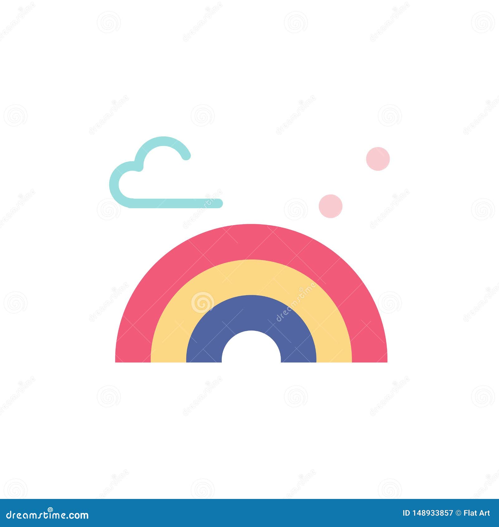 Nature, Rainbow, Spring, Wave Flat Color Icon. Vector Icon Banner ...
