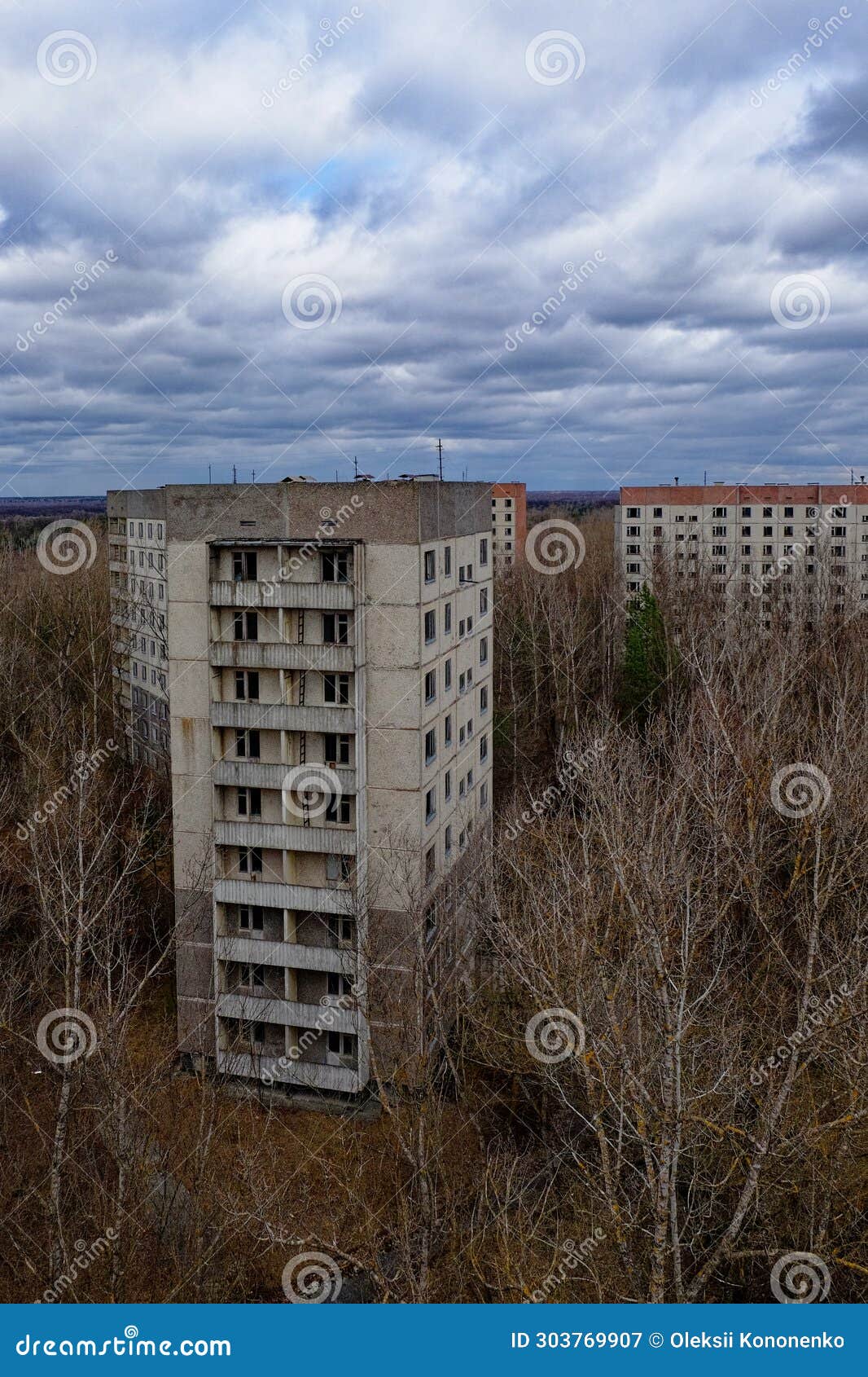 Nature Reclaims Its Space Around Two Empty, Worn Buildings Stock Image ...