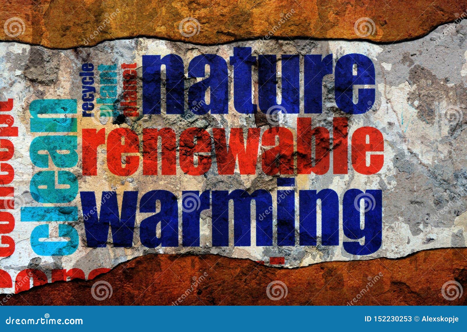 Nature Renewable Warming Text on Wall Stock Image - Image of concept ...