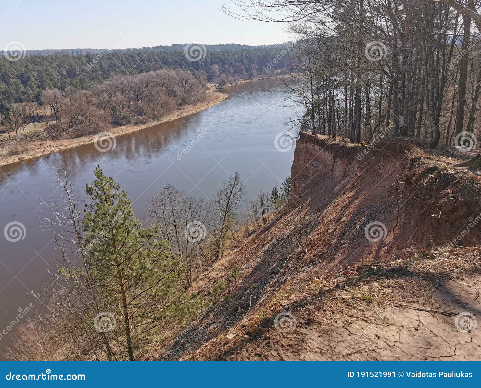 Nature river cliff trees stock image. Image of nature - 191521991