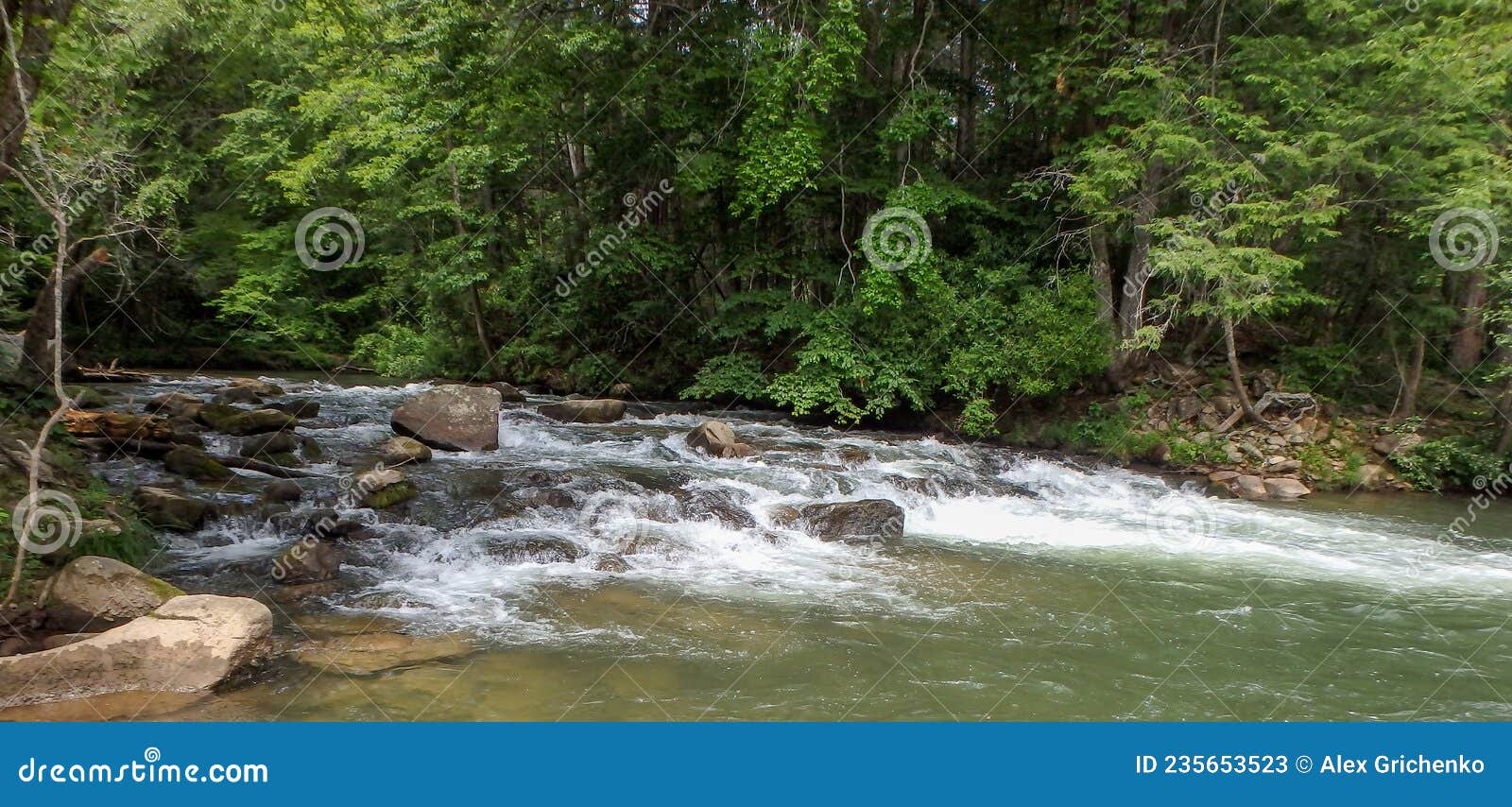 Nature River Scenes at Broad River in Blue Ridge Mountains Stock Image ...