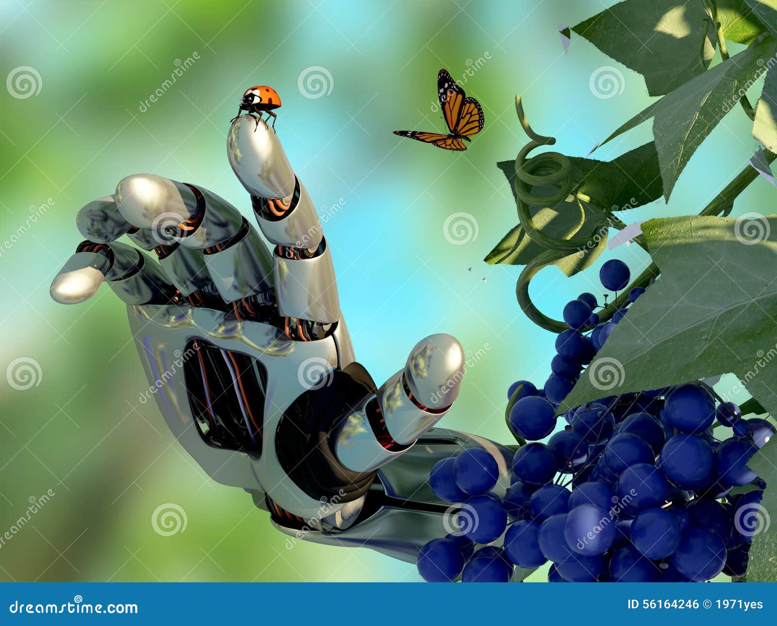Nature and robot. stock illustration. Illustration of natural - 56164246