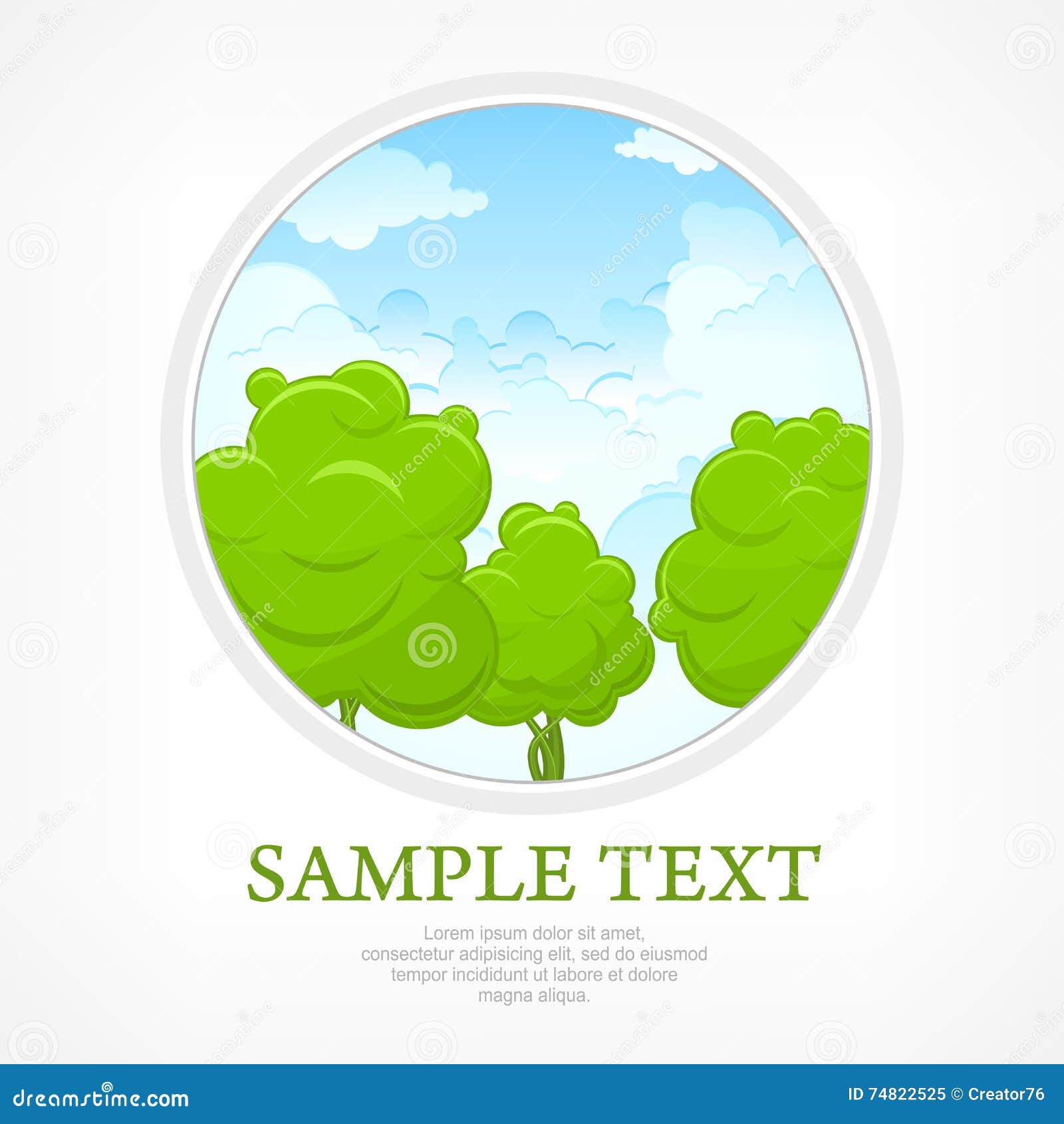 Nature in round stock vector. Illustration of natural - 74822525