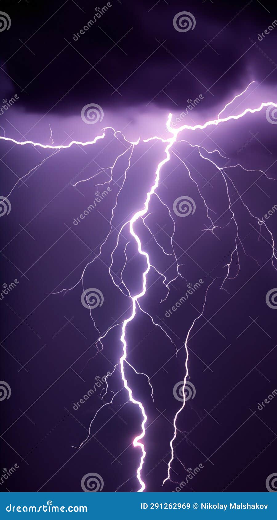 Nature S Fire Dance: Lightning in the Night Stock Illustration ...