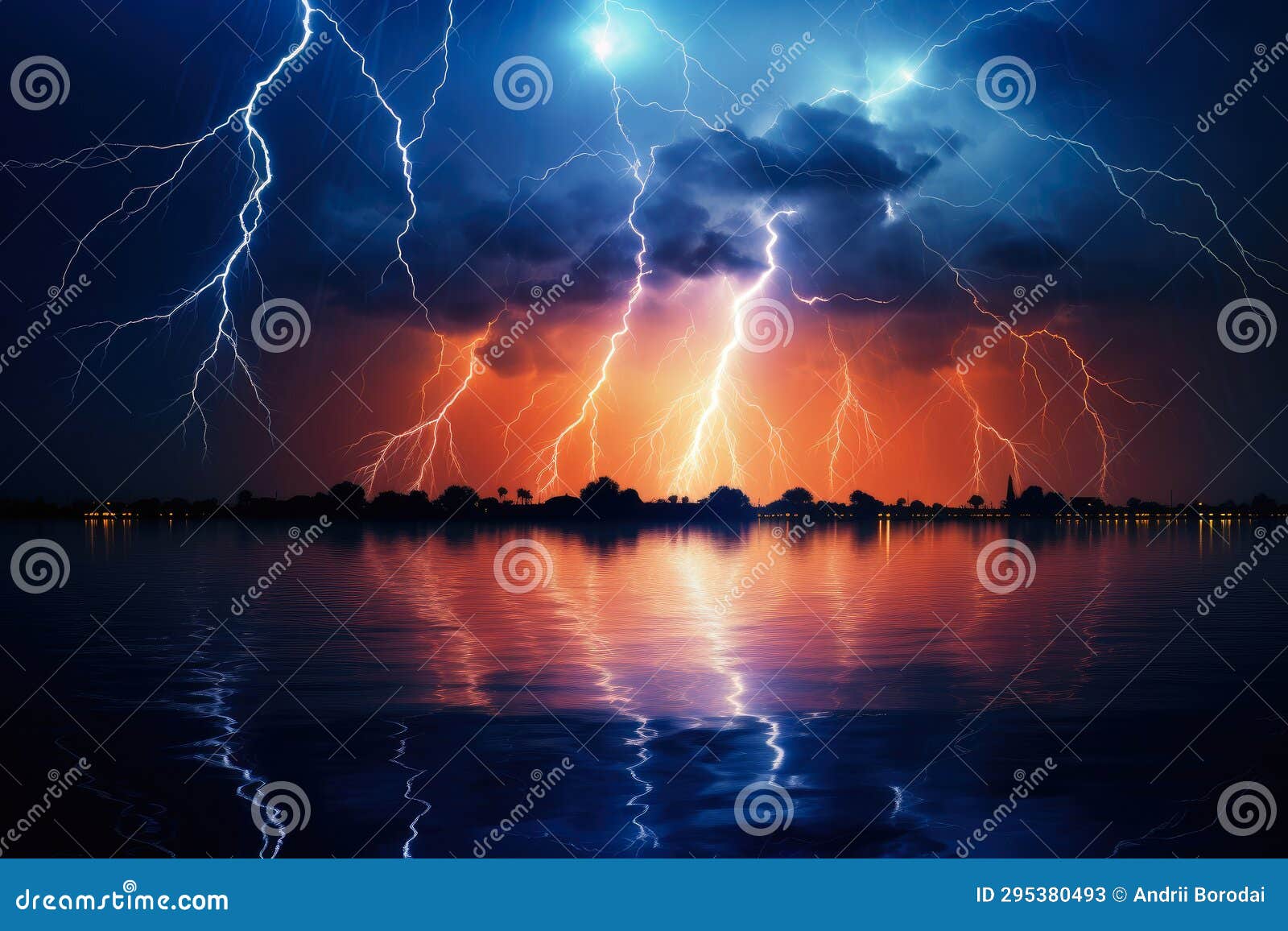 Nature S Fury: Electric Lightning Dance. Stock Illustration ...
