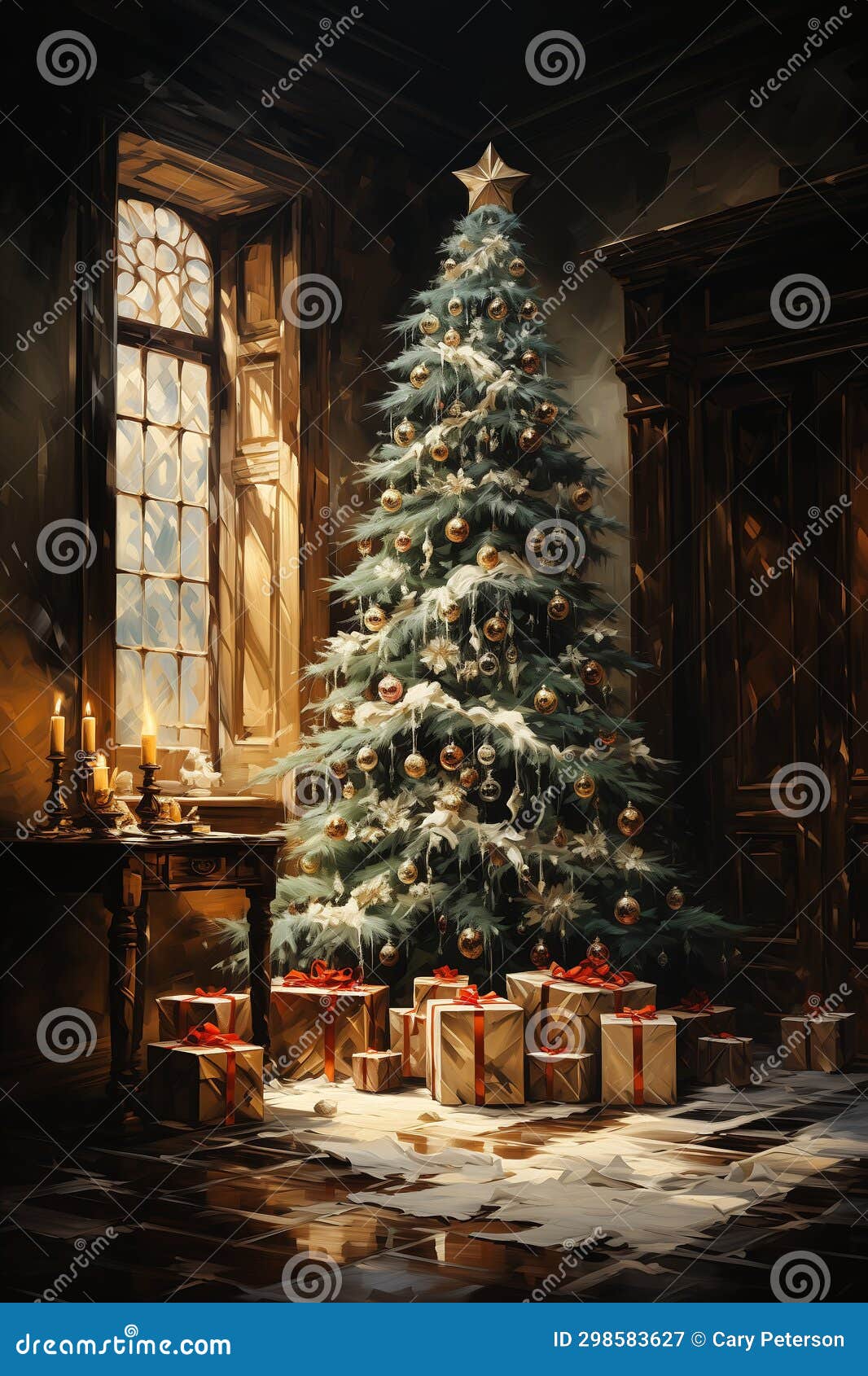 Nature S Gift: a Rustic Window Display of Tall, Sparse Trees on Stock ...