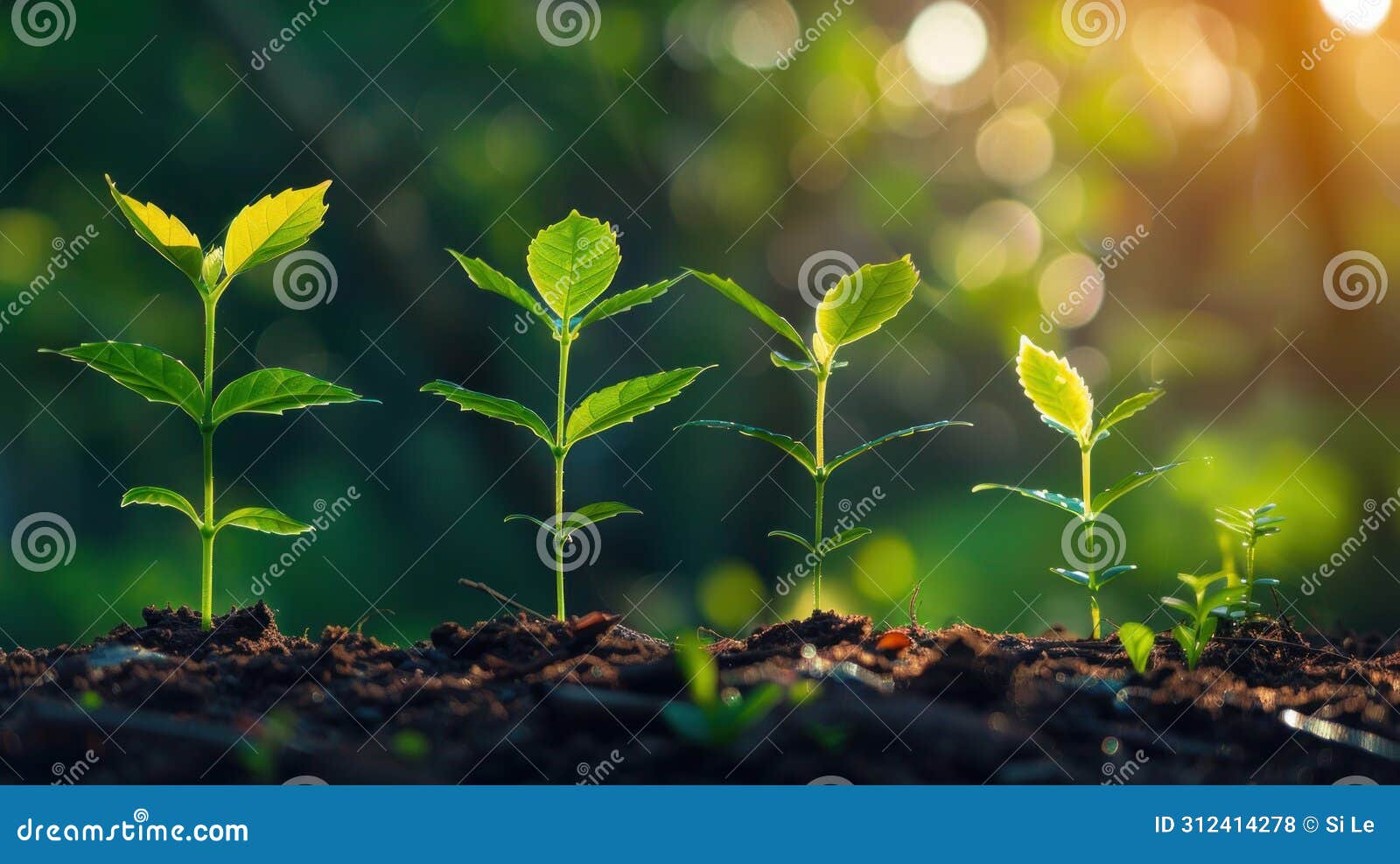 Nature S Growth: Three Steps of Tree Development in the Radiant Morning ...