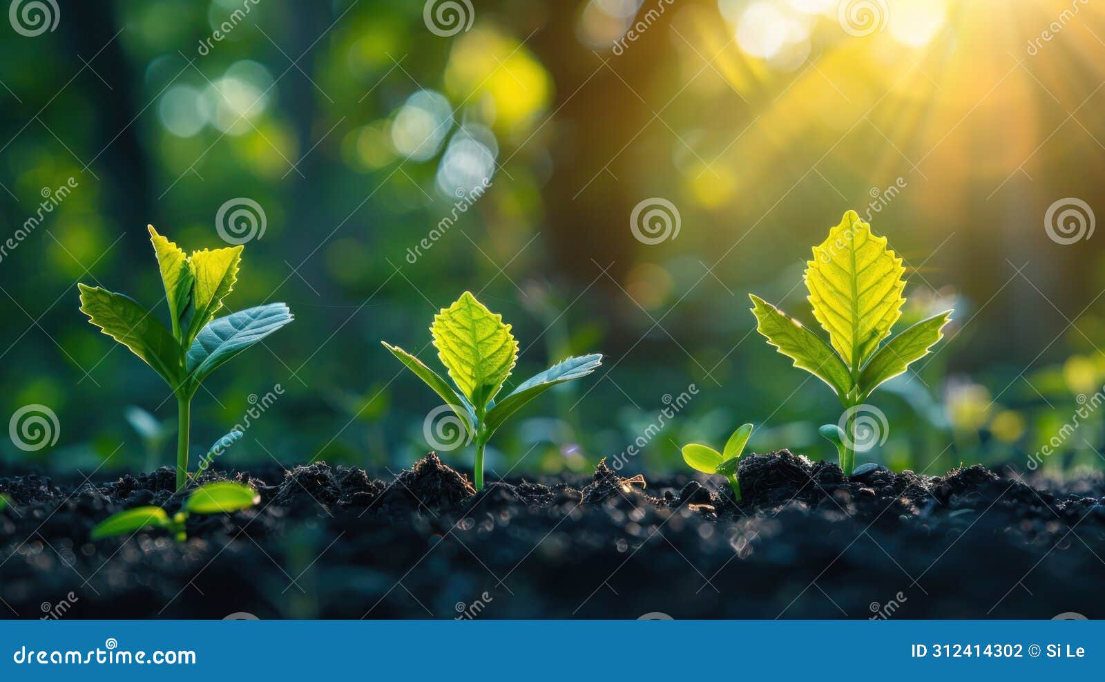 Nature S Growth: Three Steps of Tree Development in the Radiant Morning ...