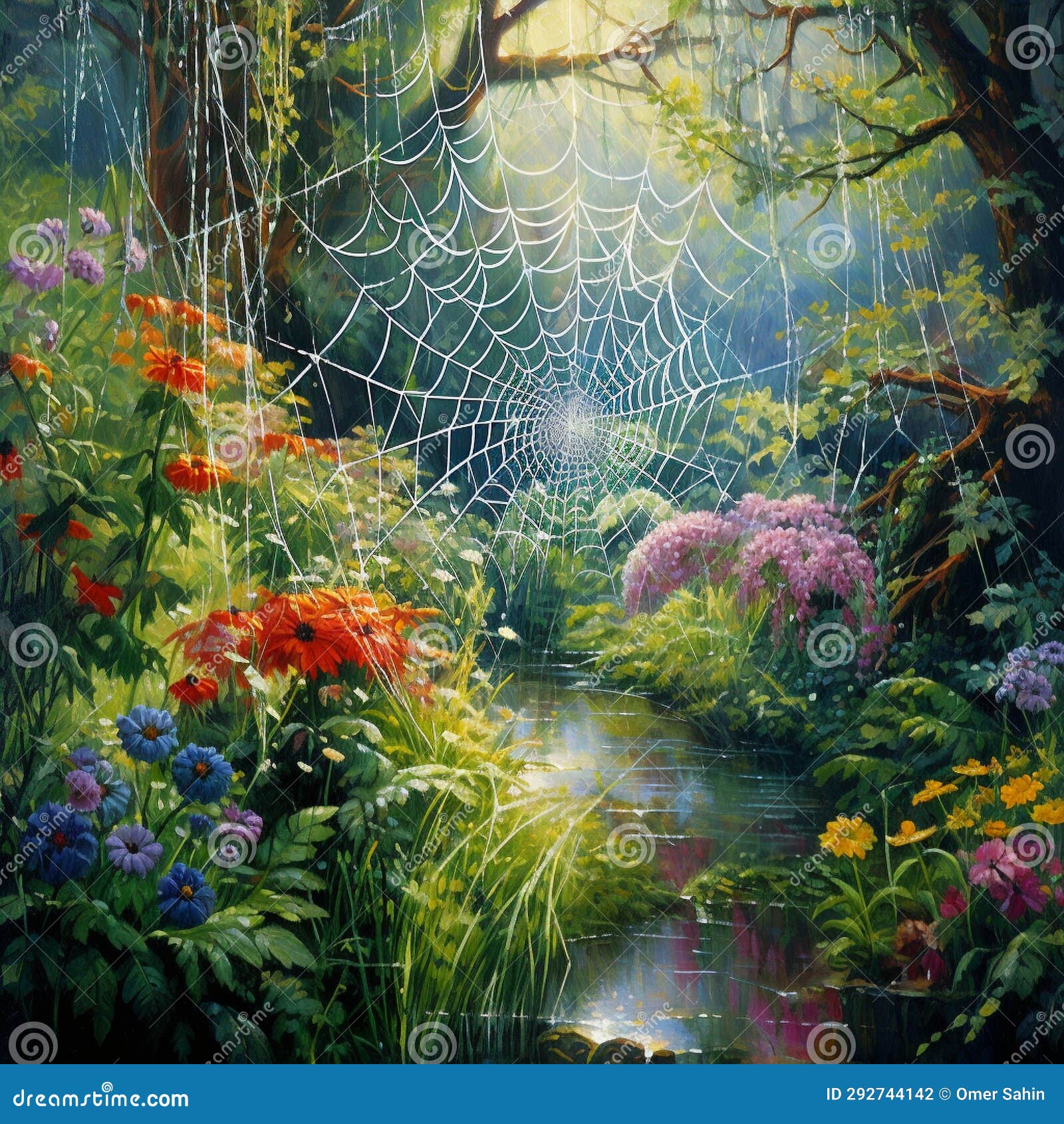 Nature S Lacework: Marvel at Spiderwebs Drenched in Dew Stock ...