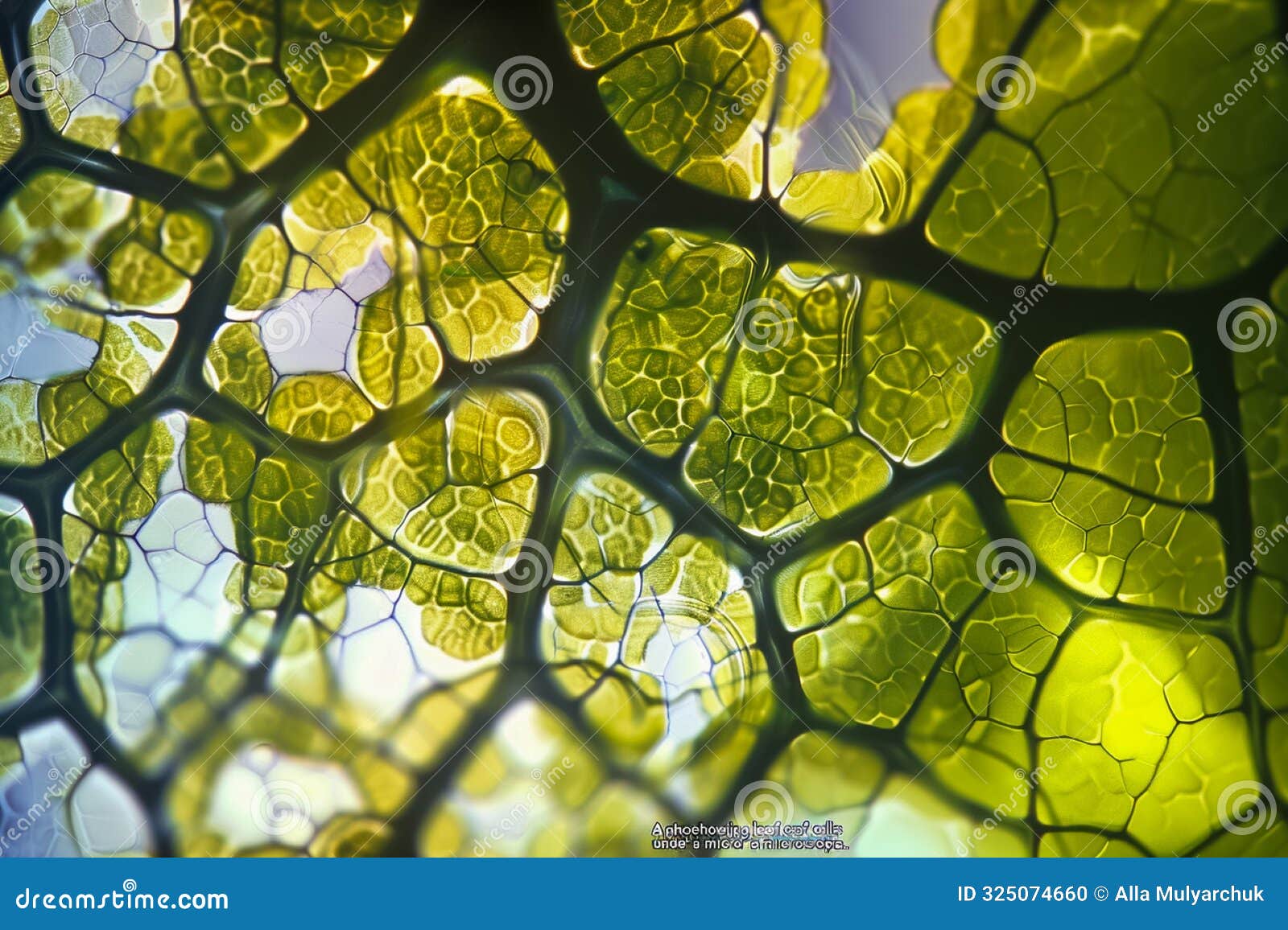 Nature S Microcosm Close-Up of Leaf Cells Under Microscope Stock ...