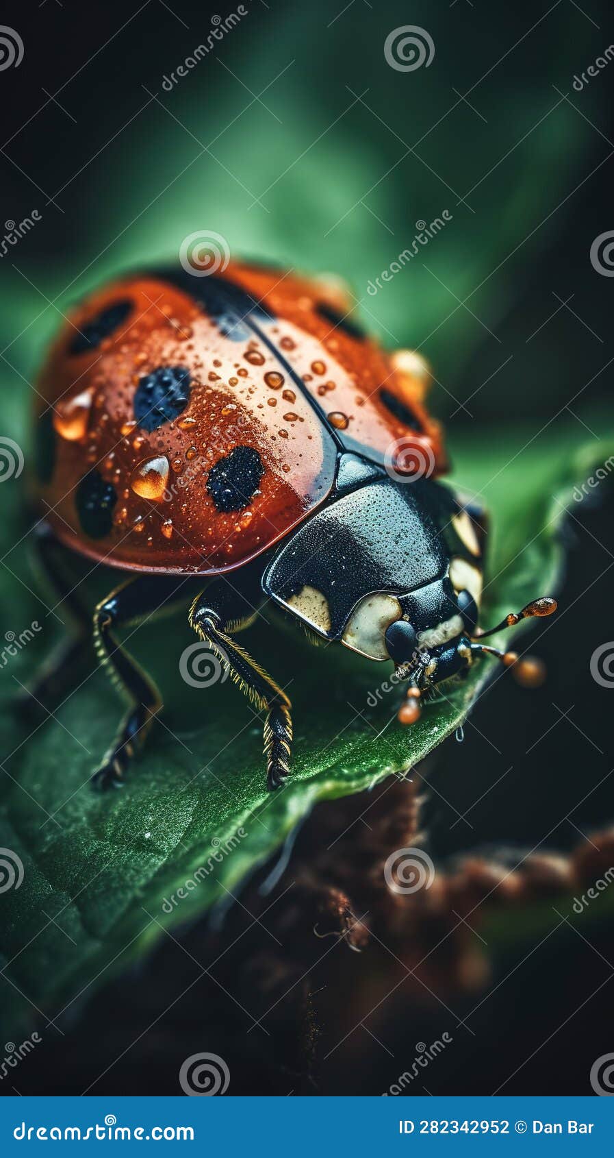 Ladybug Close-Up on Flower. Generative AI Stock Illustration ...
