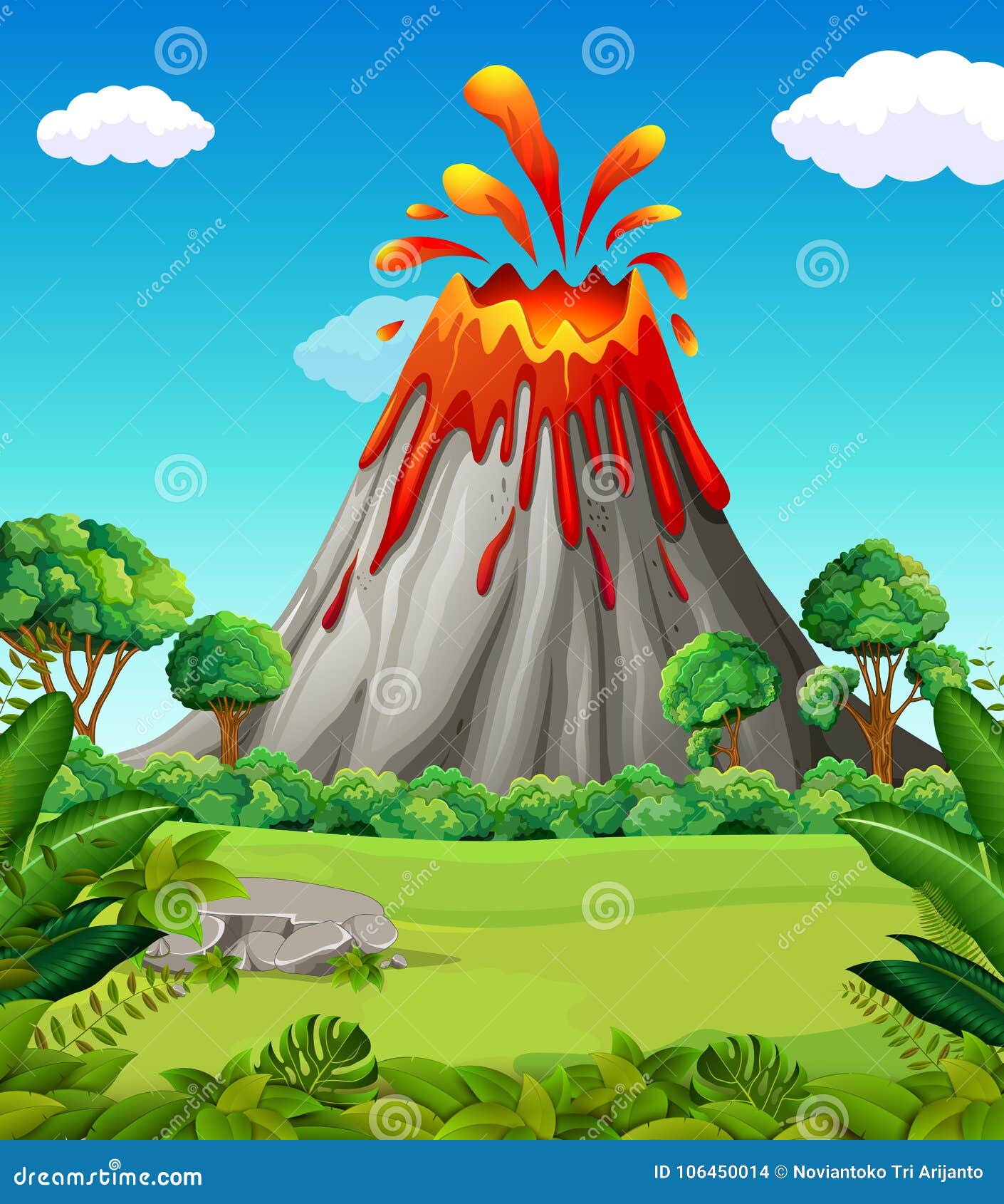 Volcano Erupting Clipart Free
