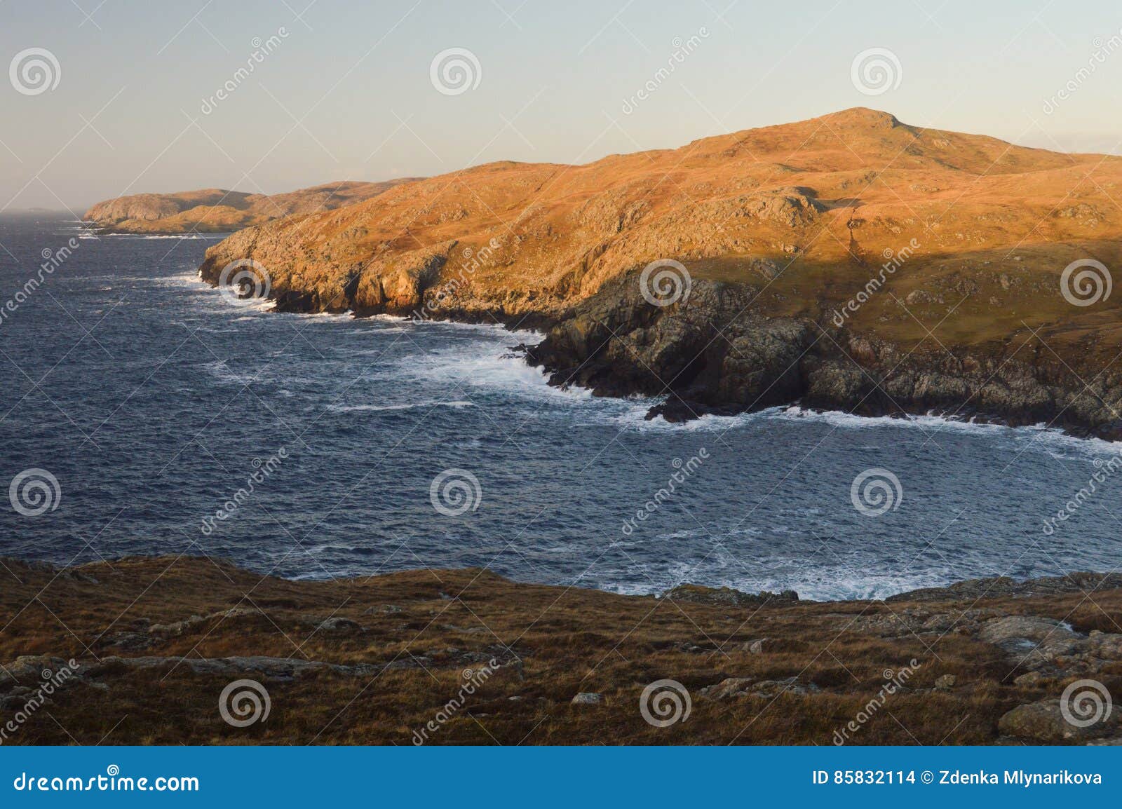 Nature Scenery with Cliffs on Shetland Islands Stock Photo - Image of ...