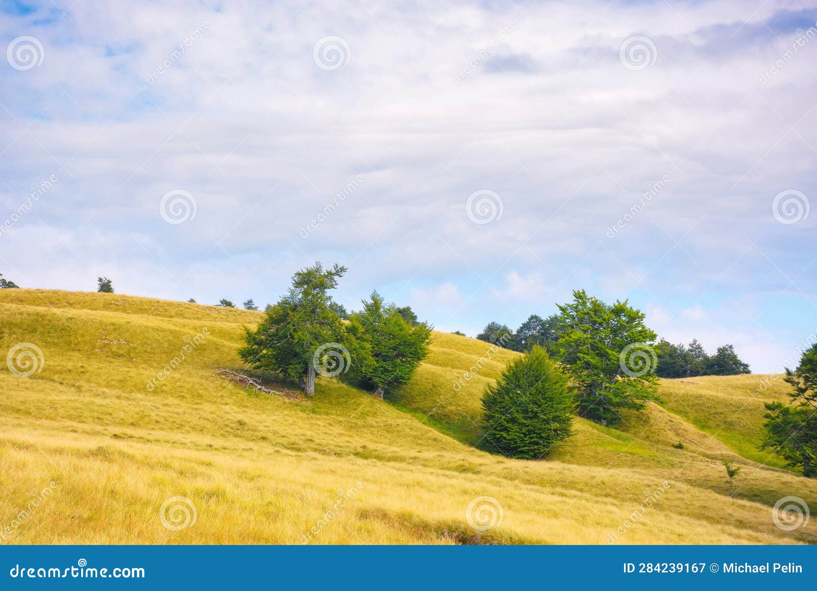 Nature Scenery with Hills and Meadows Stock Image - Image of land ...