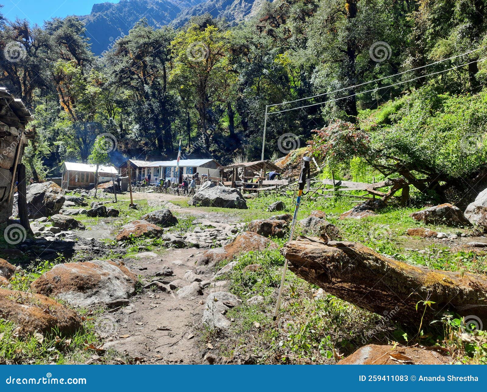 Nature Scenery House People Green Sunny Stock Image - Image of people ...