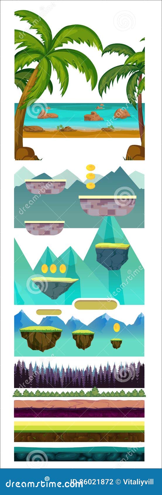 Nature Scenes Game Background.Suitable for Side Scrolling, Action, and ...