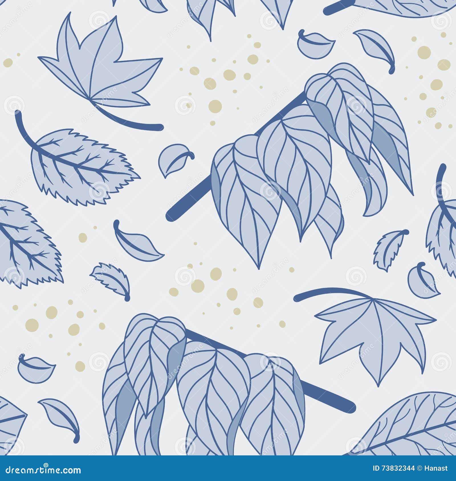 Nature Seamless Pattern. Repetitive Texture with Leaves Stock Vector ...