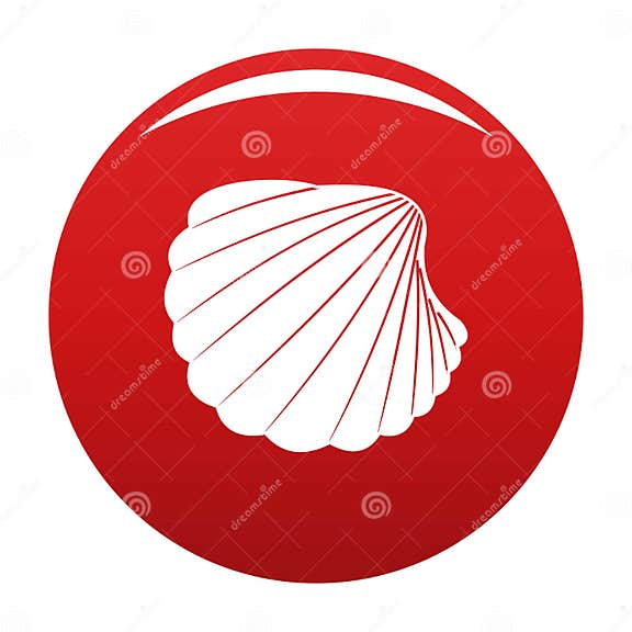 Nature Shell Icon Vector Red Stock Vector - Illustration of engraving ...