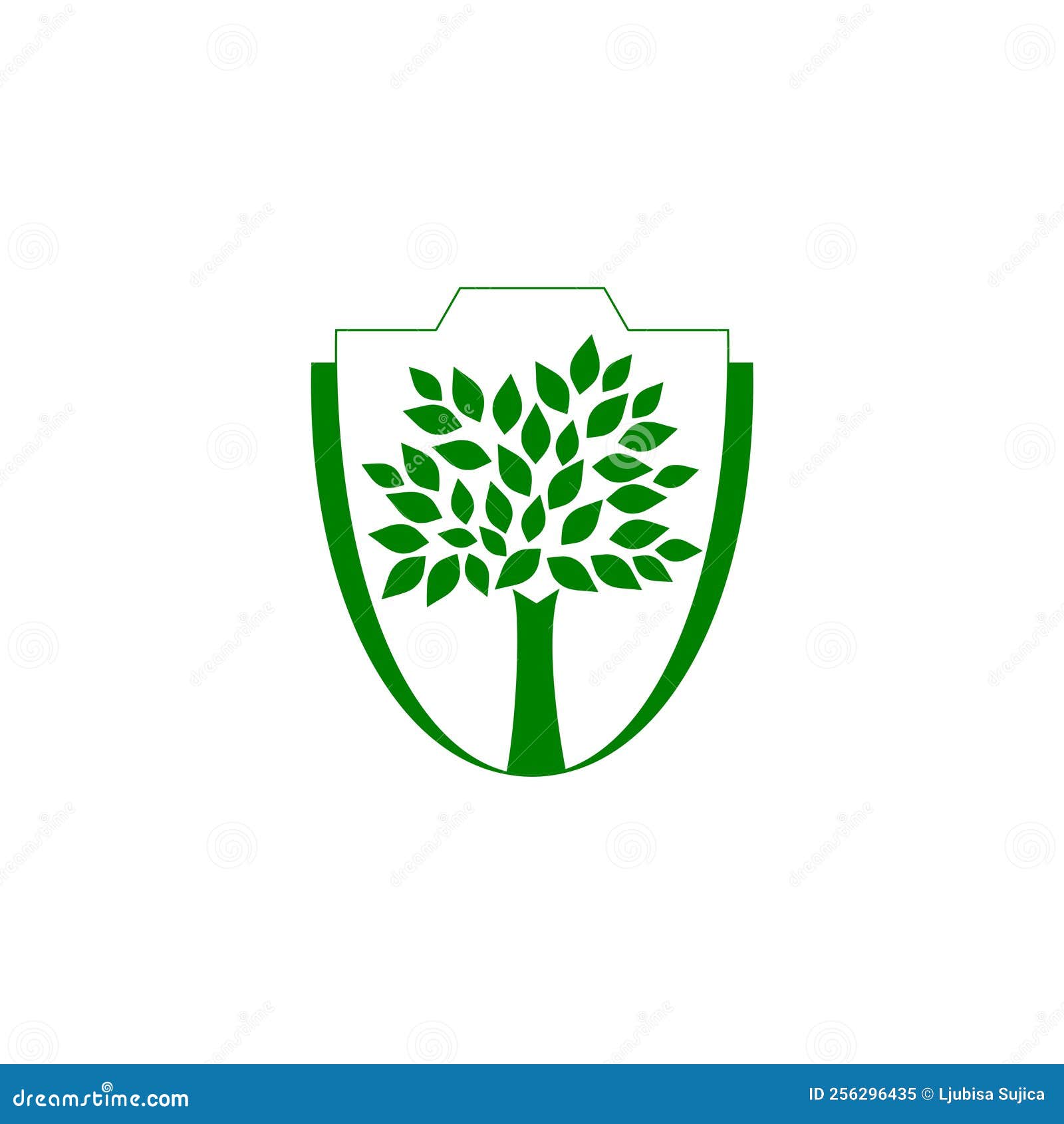 Nature Shield. Tree Shield Icon Isolated on White Background Stock ...