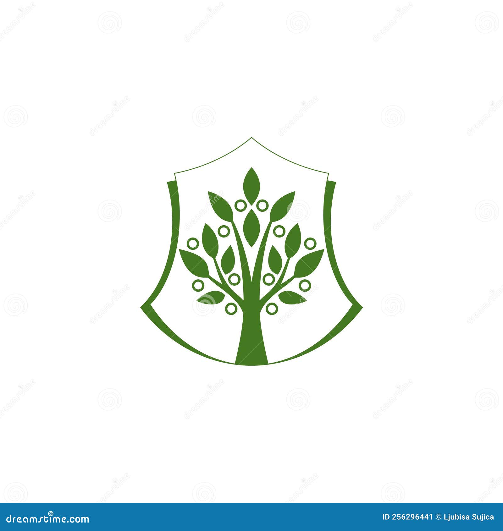 Nature Shield. Tree Shield Icon Isolated on White Background Stock ...