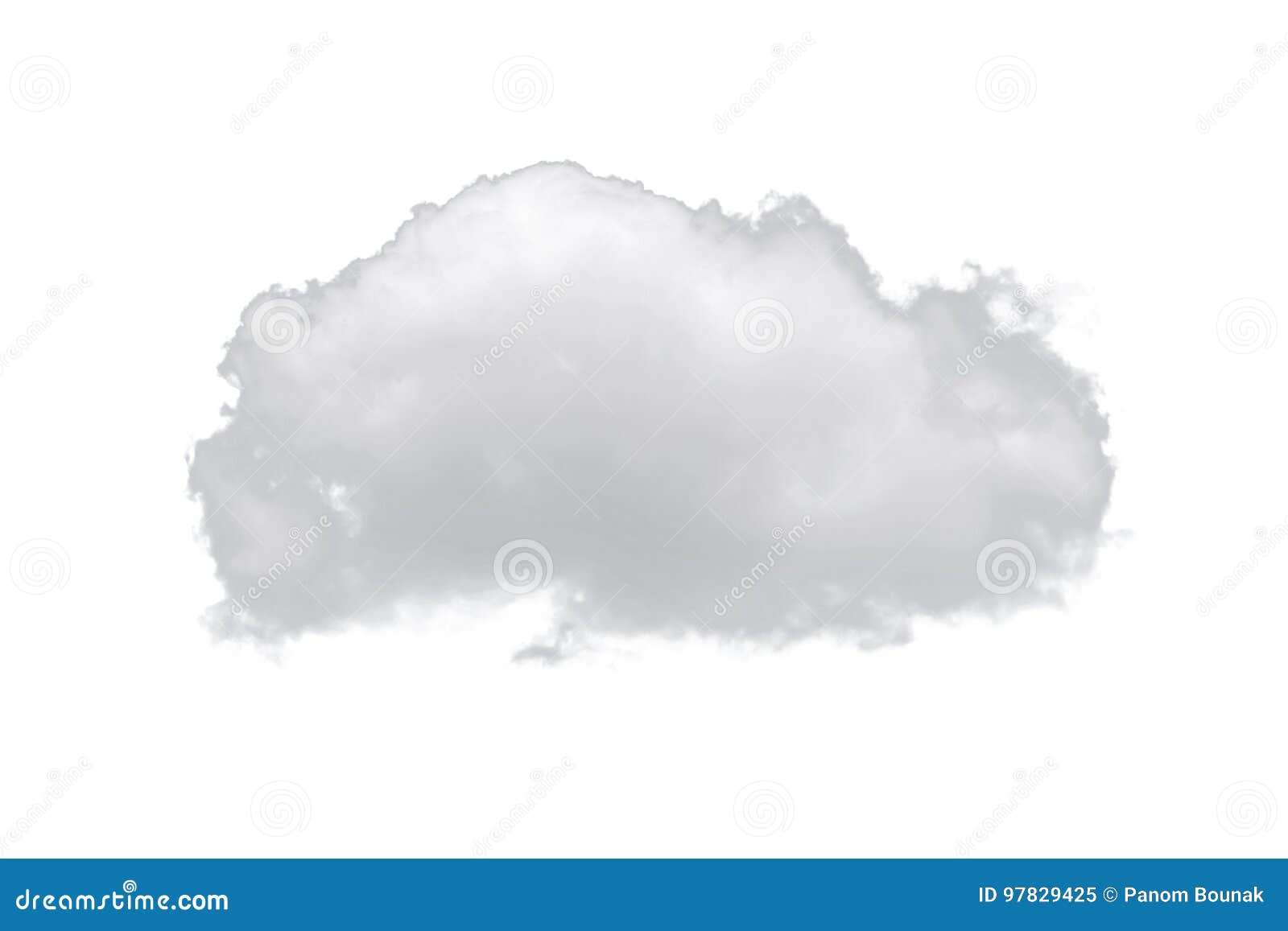 Nature Single White Cloud Isolated on White Background. Stock Image ...
