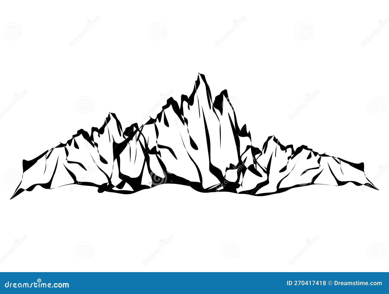 Nature Sketch Image. Hand-drawn Vector Illustration of a Silhouette of ...