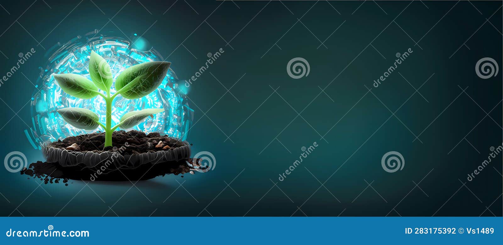 Nature and Smart Technology. Based on Generative AI Stock Illustration ...