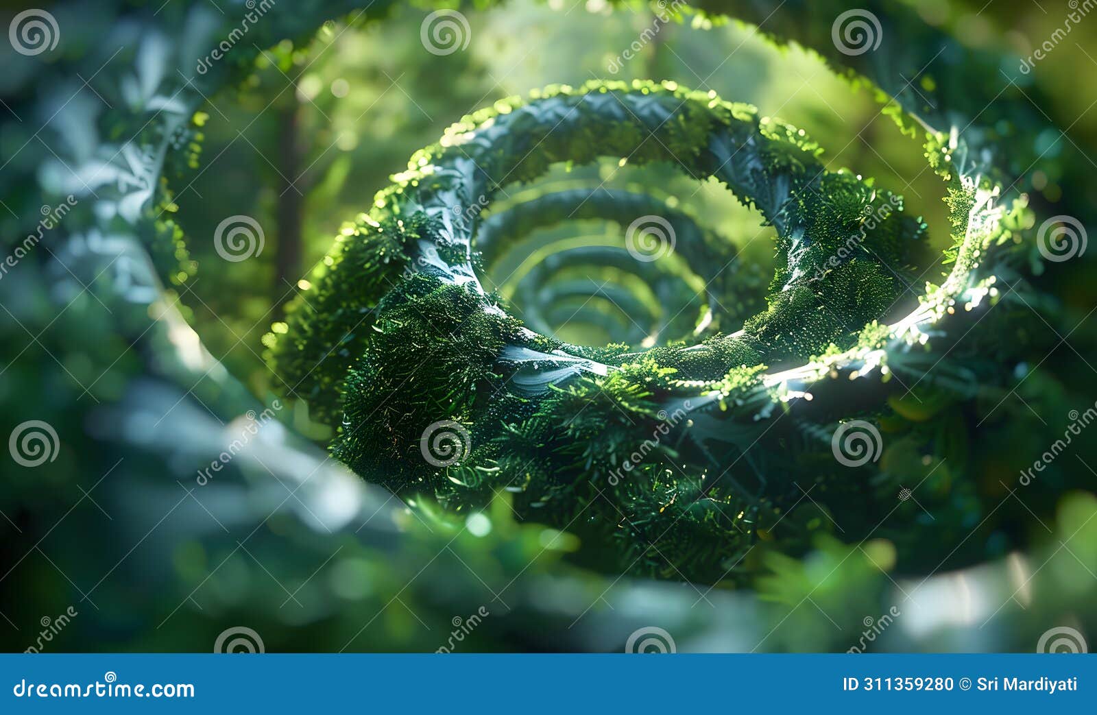 Nature Spiral Background 3d Design, Generated by AI Stock Illustration ...