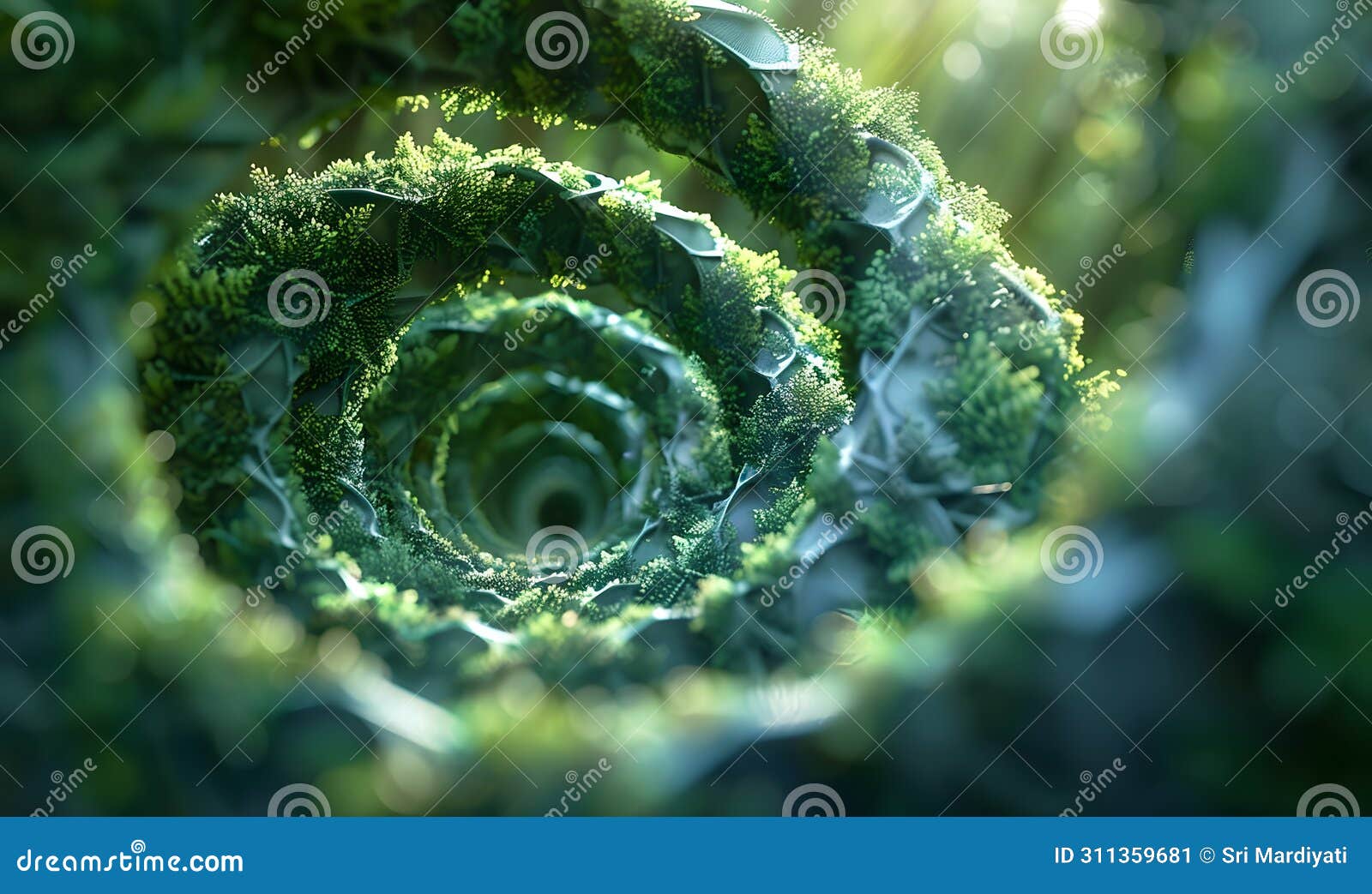 Nature Spiral Background 3d Design, Generated by AI Stock Illustration ...