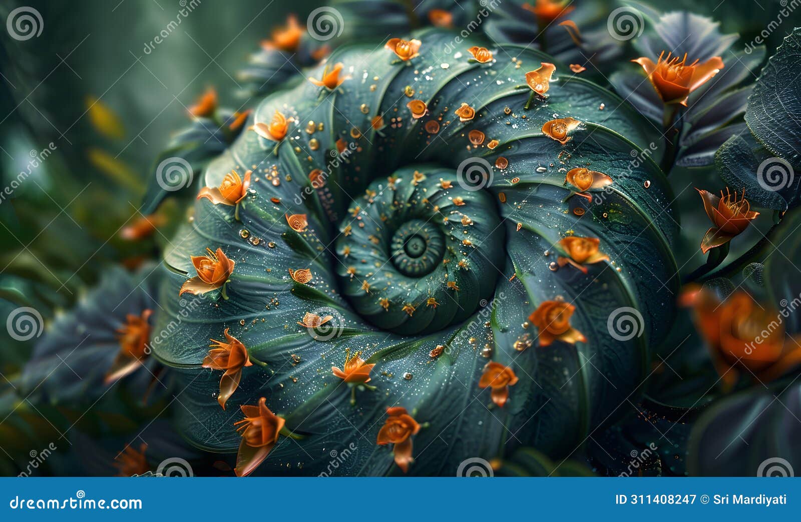 Nature Spiral Background 3d Design, Generated by AI Stock Illustration ...