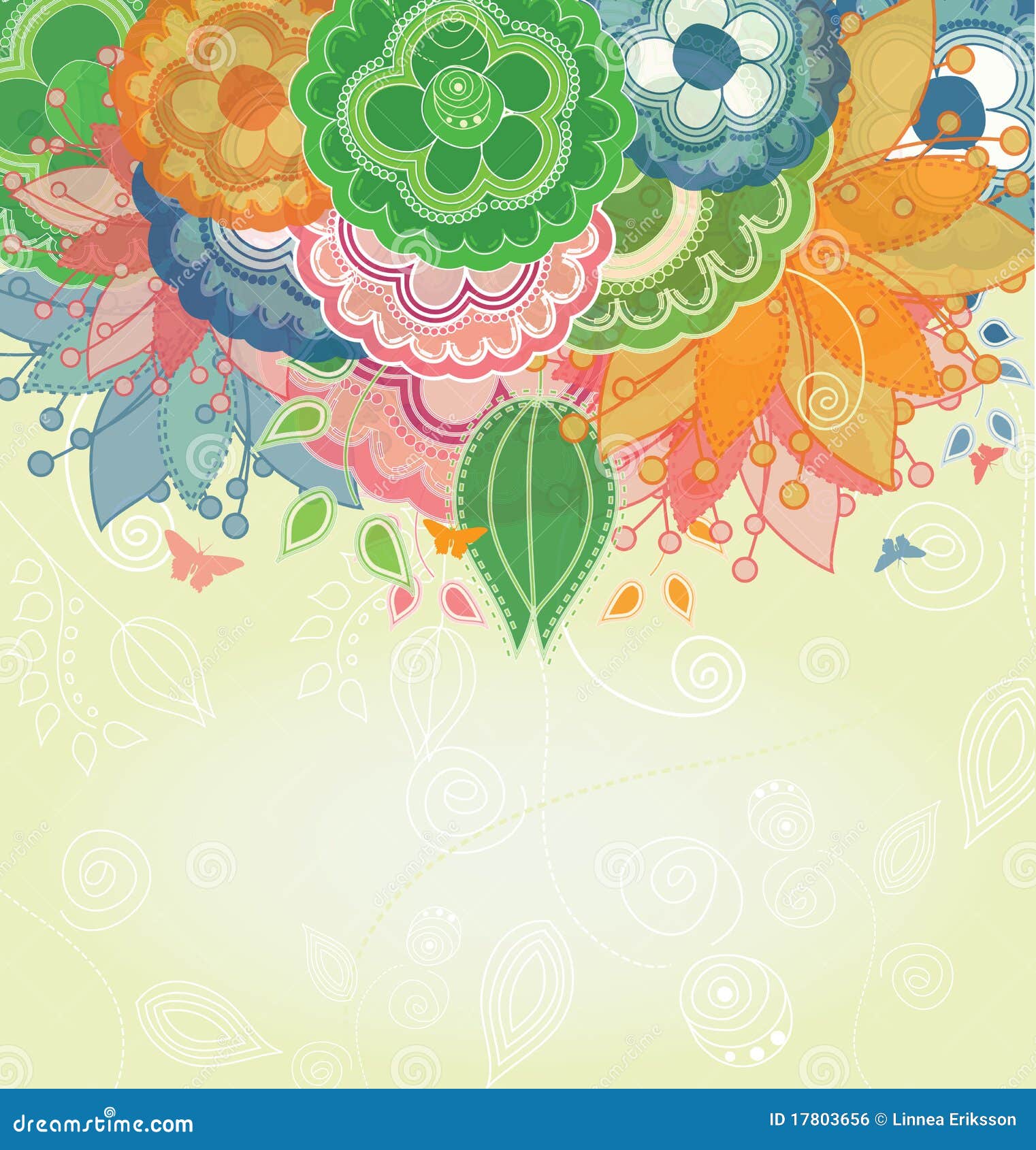 Nature Spring Vector Background Stock Vector - Illustration of flowers ...