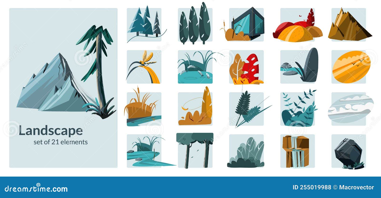 Nature Square Compositions Set Stock Vector - Illustration of ...