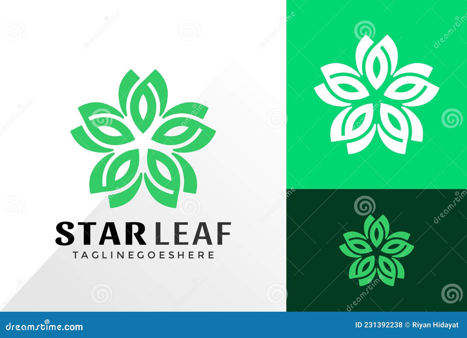 Nature Star Leaf Logo Vector Design, Creative Logos Designs Concept for ...