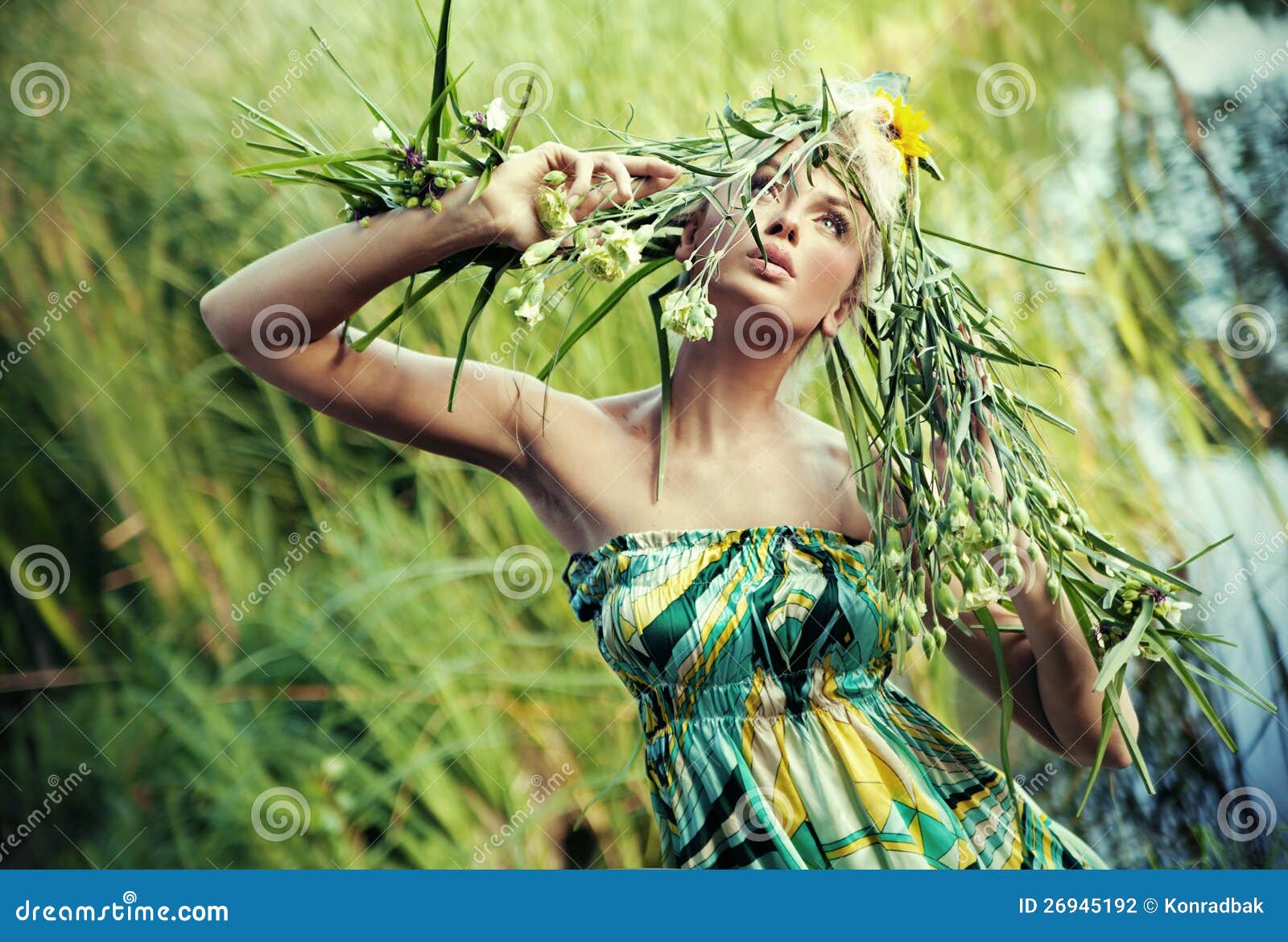 Nature-style Portrait of a Young Woman Stock Photo - Image of fashion ...