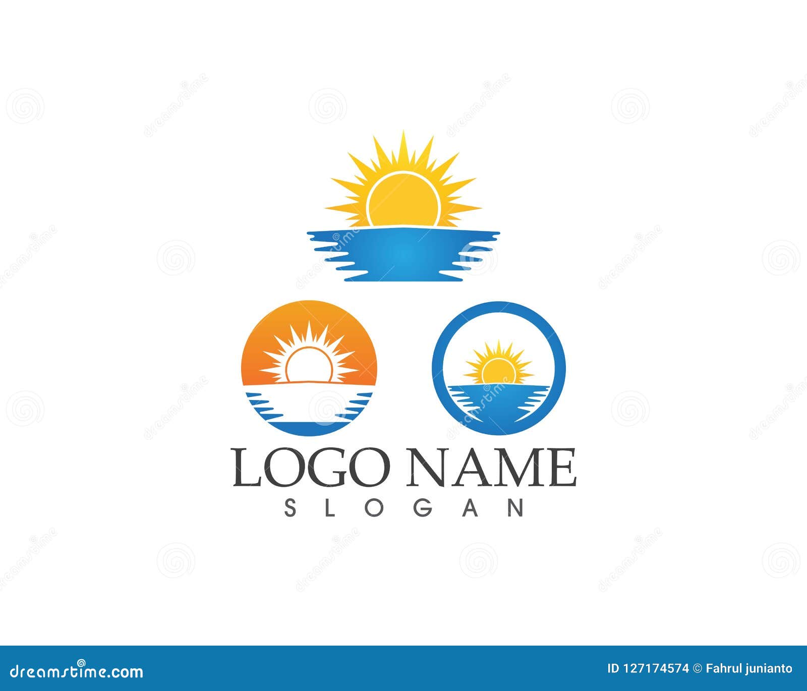 Nature Sun Logo Vector Template Stock Vector - Illustration of simple ...