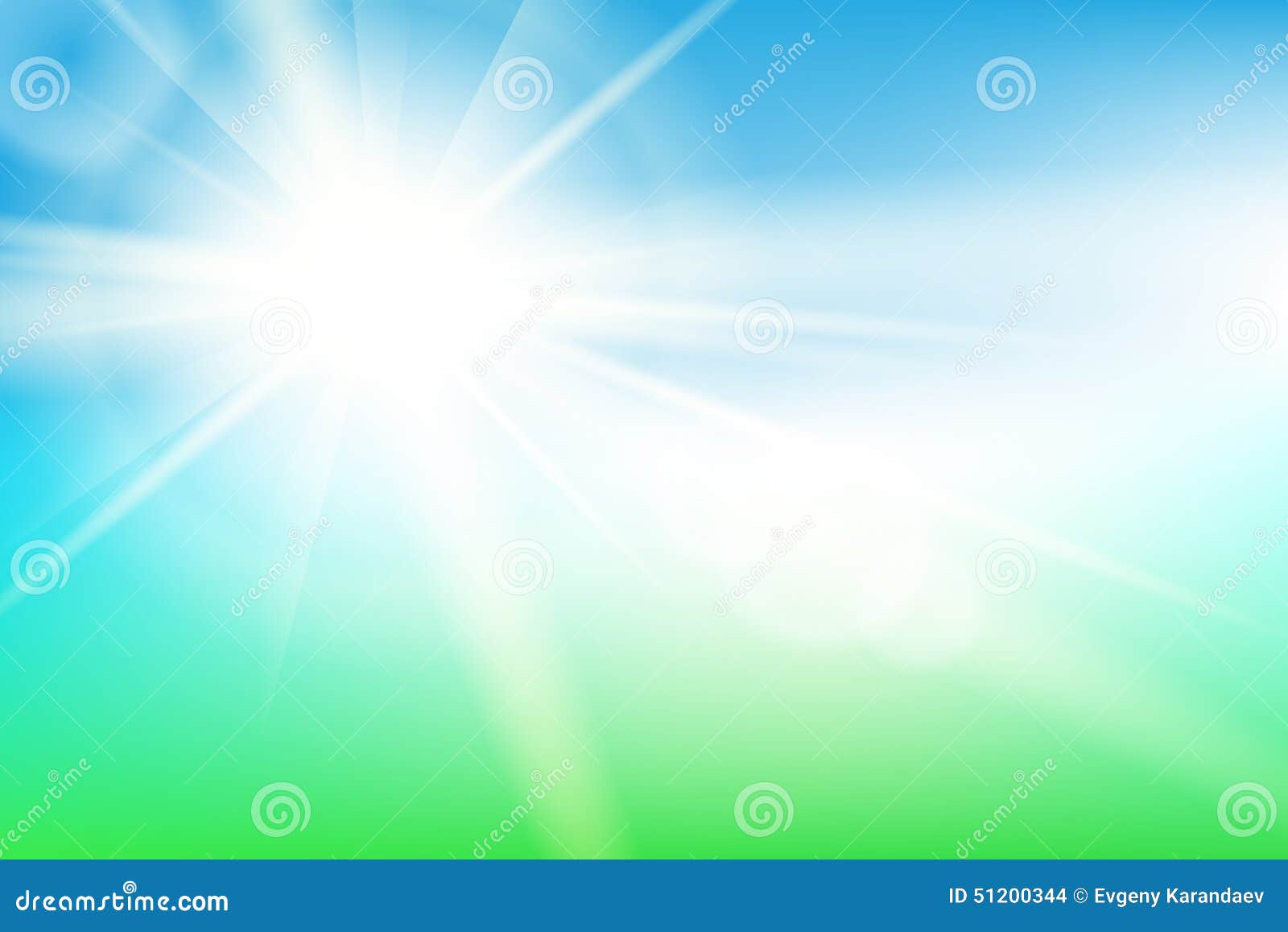 Nature Sunny Abstract Summer Background with Sun Stock Vector ...