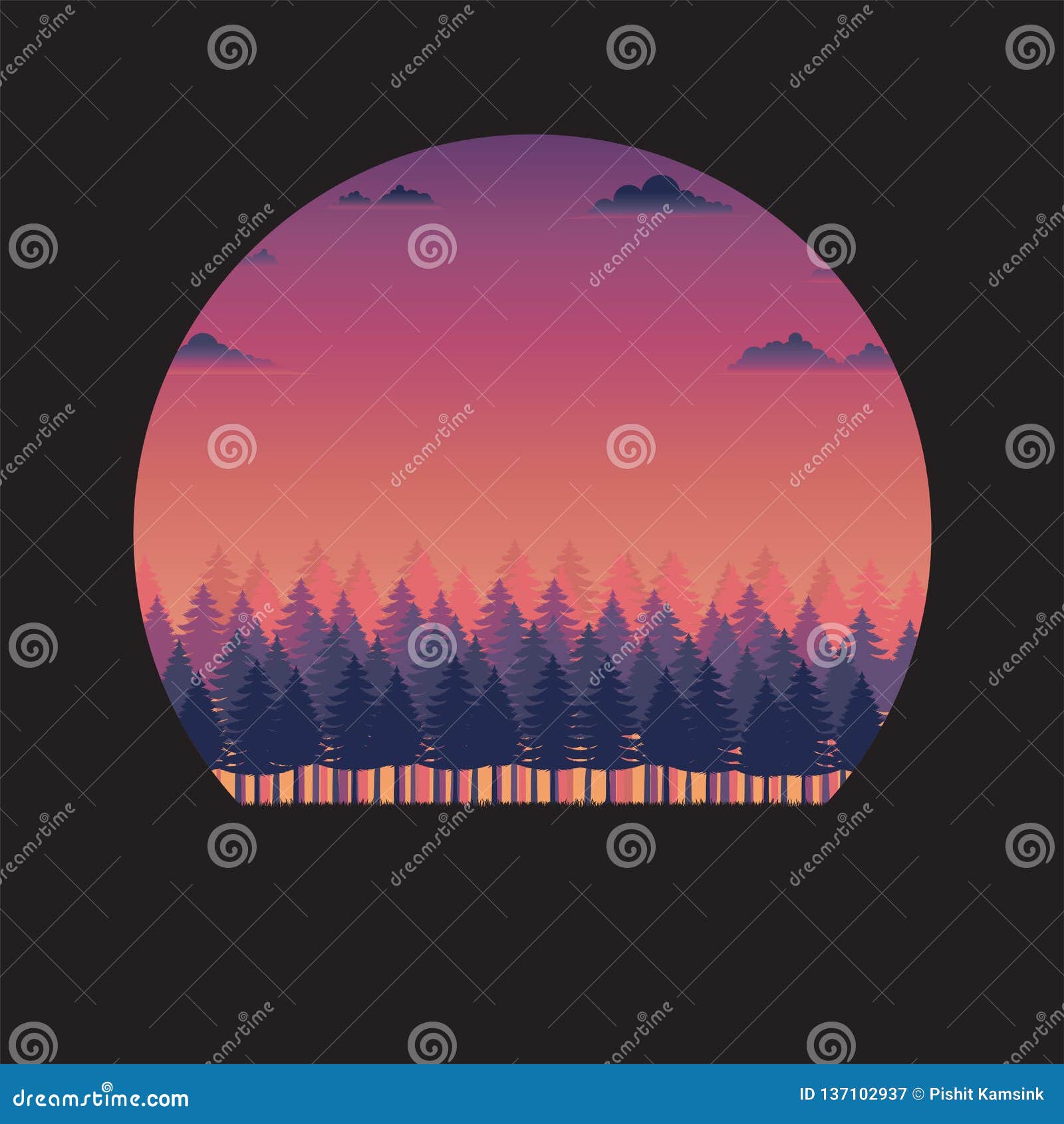 Nature of Sunset Background Stock Vector - Illustration of natural ...