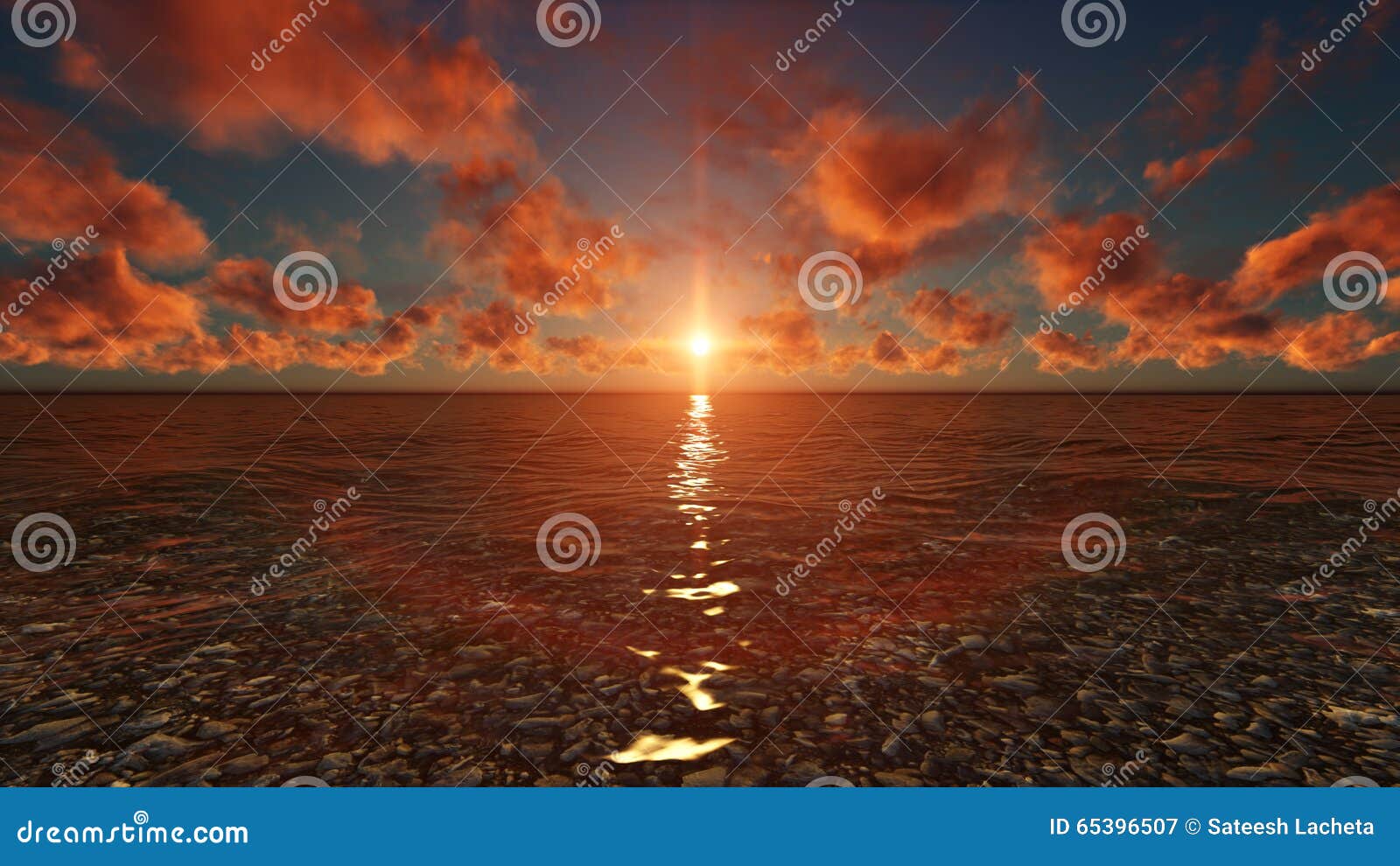 Nature Sunset Scene Sun Reflection in the River Stock Image - Image of ...