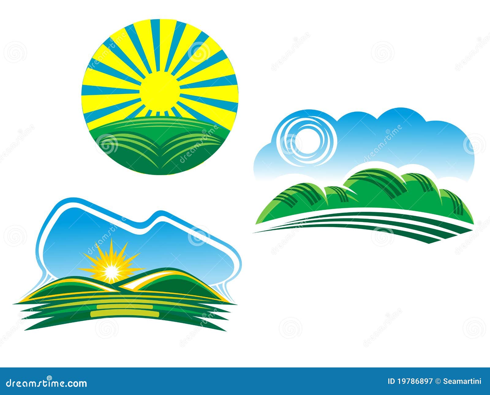 Nature symbols stock vector. Illustration of park, collection - 19786897
