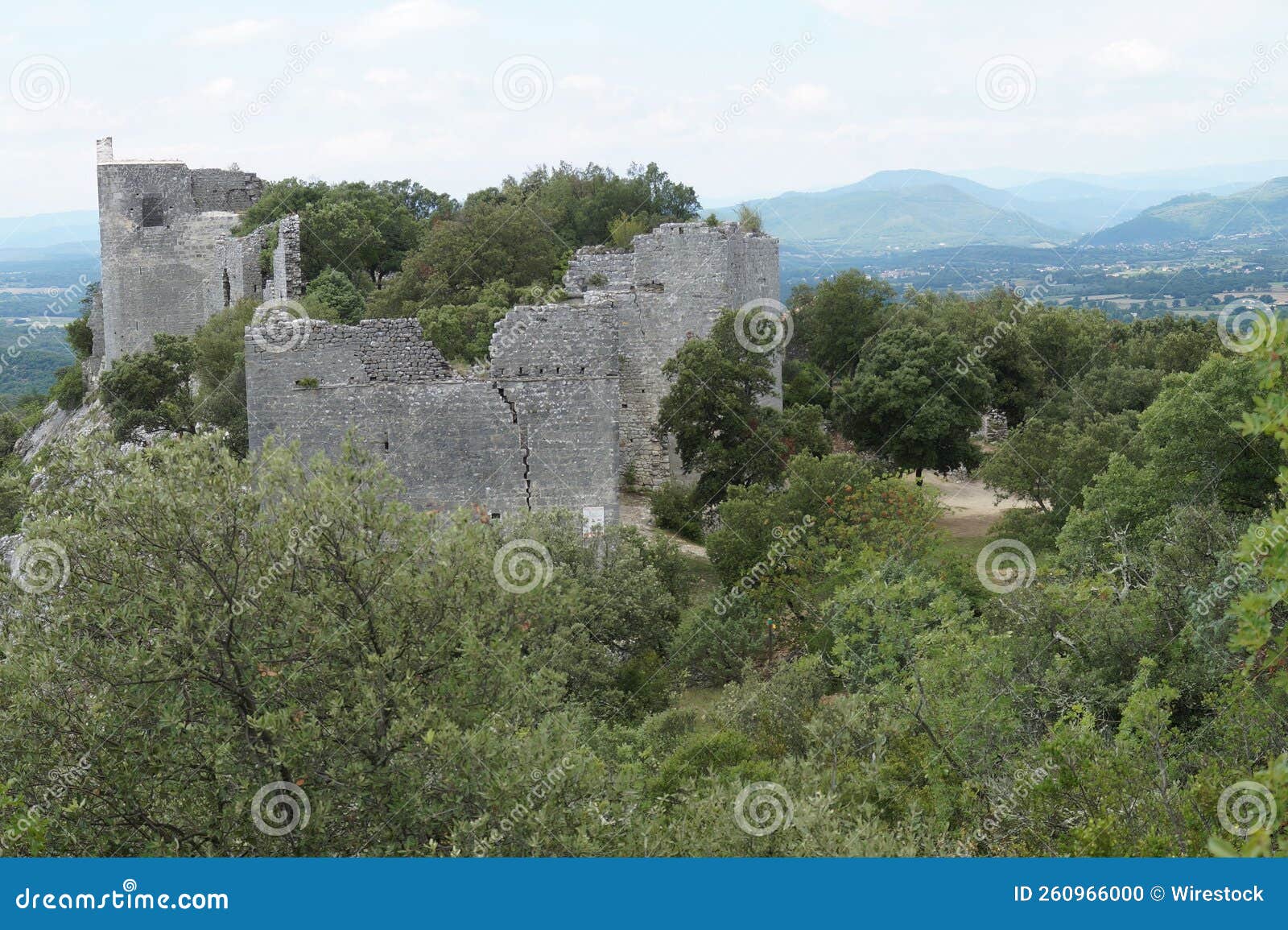 Nature Taking Over the Ruins of the Old Medieval Templar Castle in Gard ...